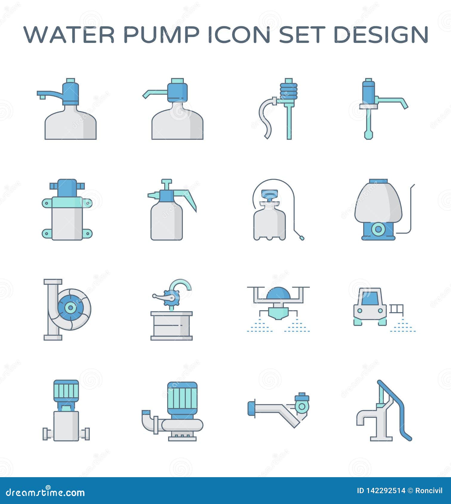 Water pump icon stock vector. Illustration of motor - 142292514