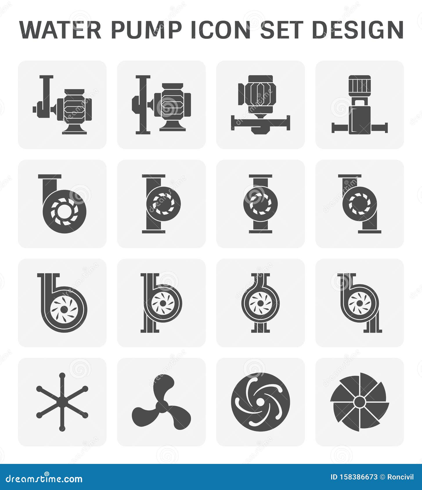 Water pump icon stock vector. Illustration of irrigation - 158386673