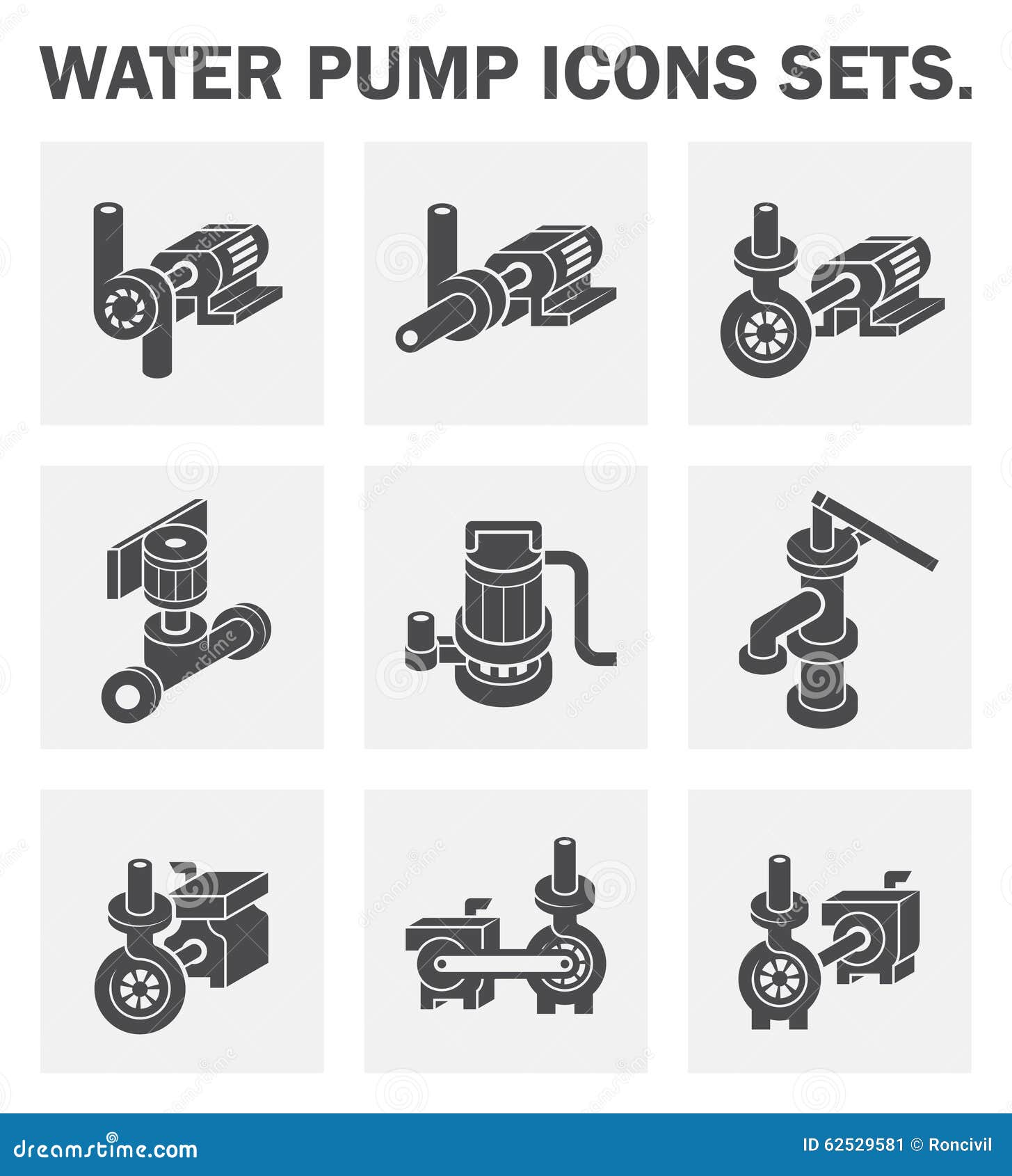 Water pump stock vector. Illustration of plumbing, sign - 62529581