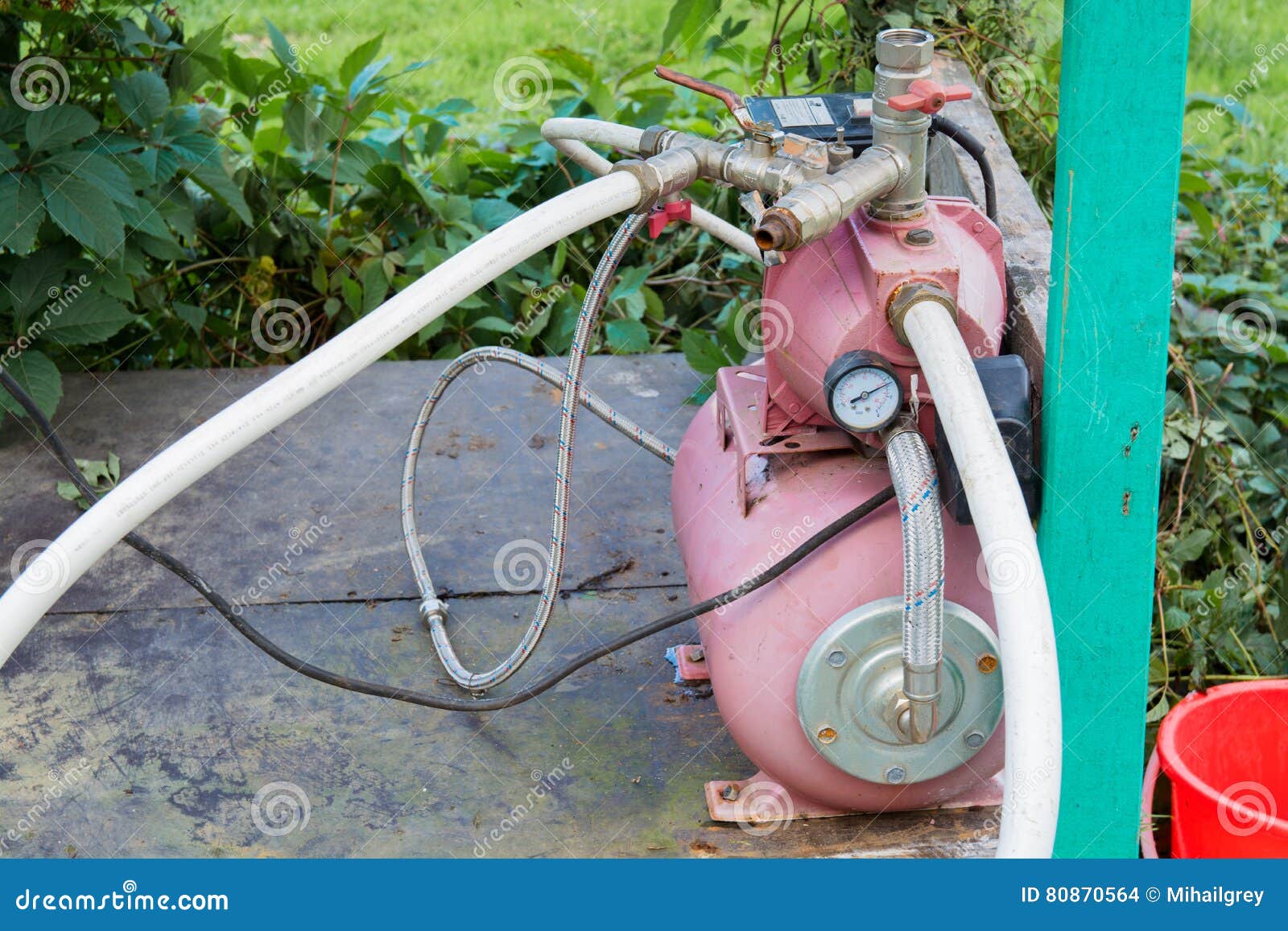 Water pump with pipes. stock photo. Image of liquid, water - 80870564