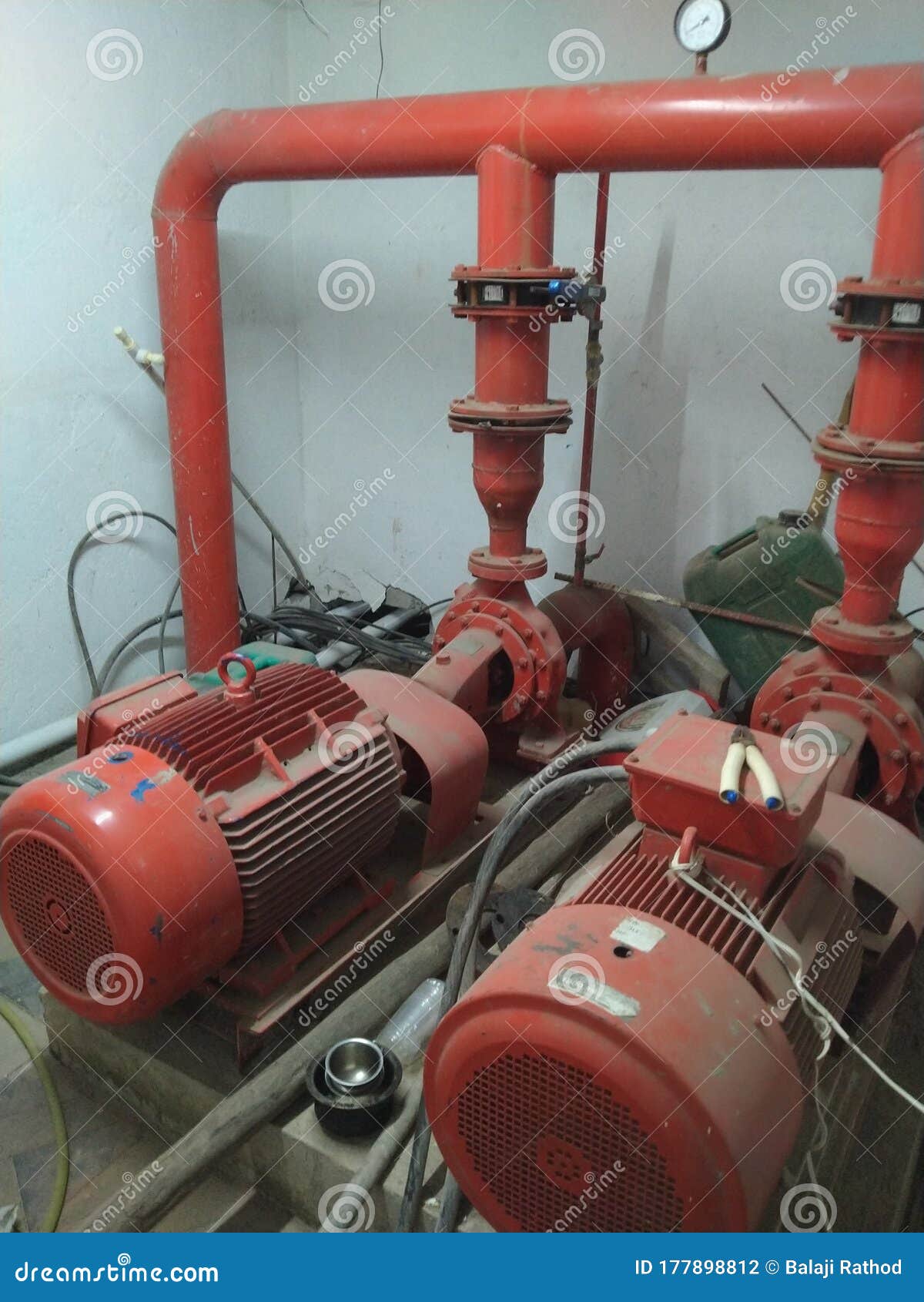 Water Pump Red Colour in the Room Stock Photo - Image of colour, room ...