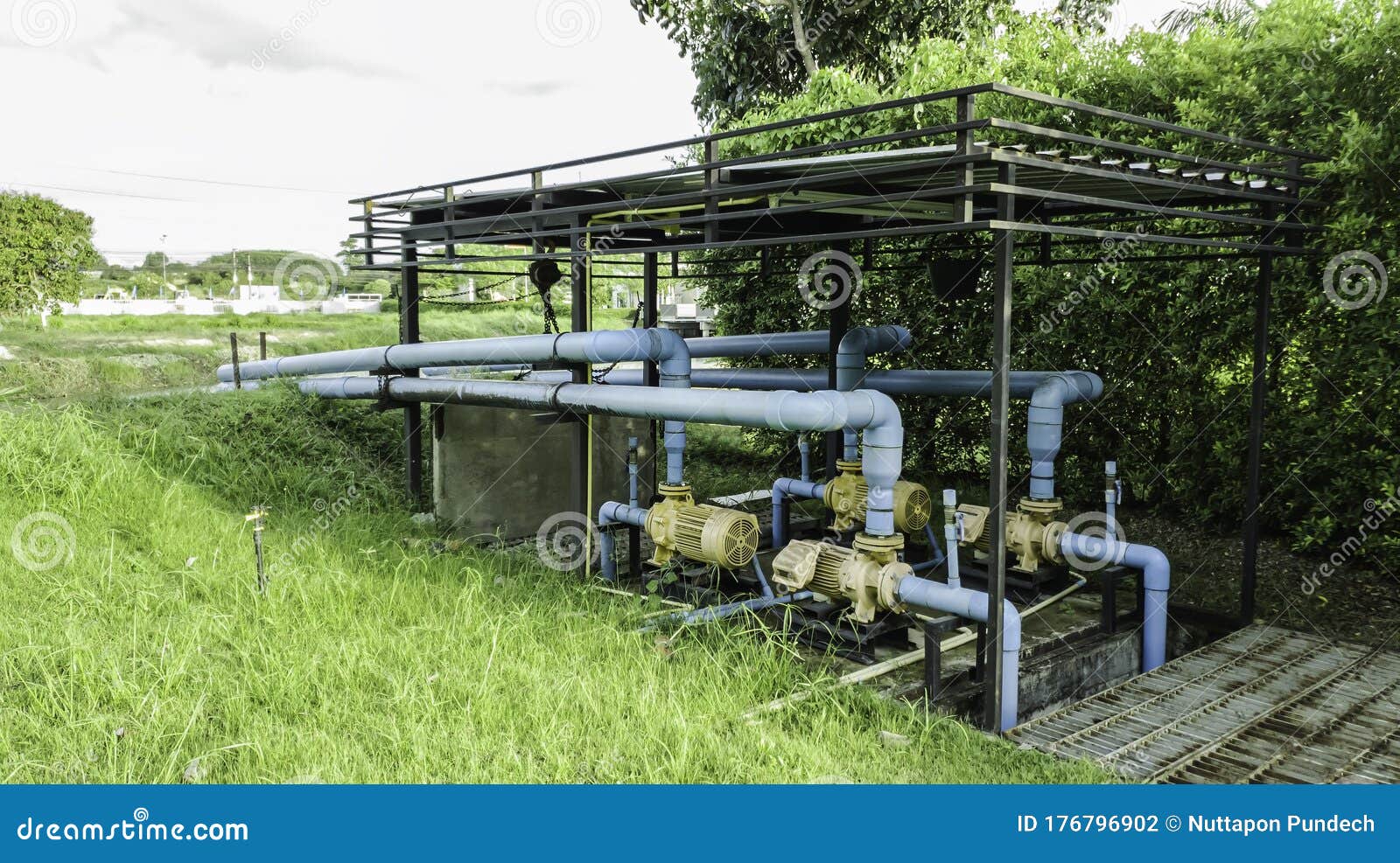 Water Pump Station and Pipeline for the Village Stock Photo - Image of ... Water Pump Station and Pipeline for the Village Stock Photo - Image of ...