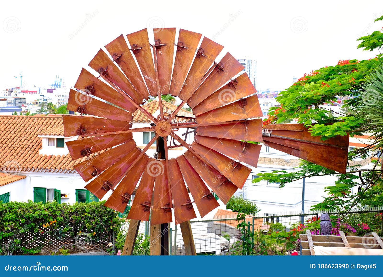 A Water Pump Driven by the Wind, a Windmill. Stock Photo - Image of ...