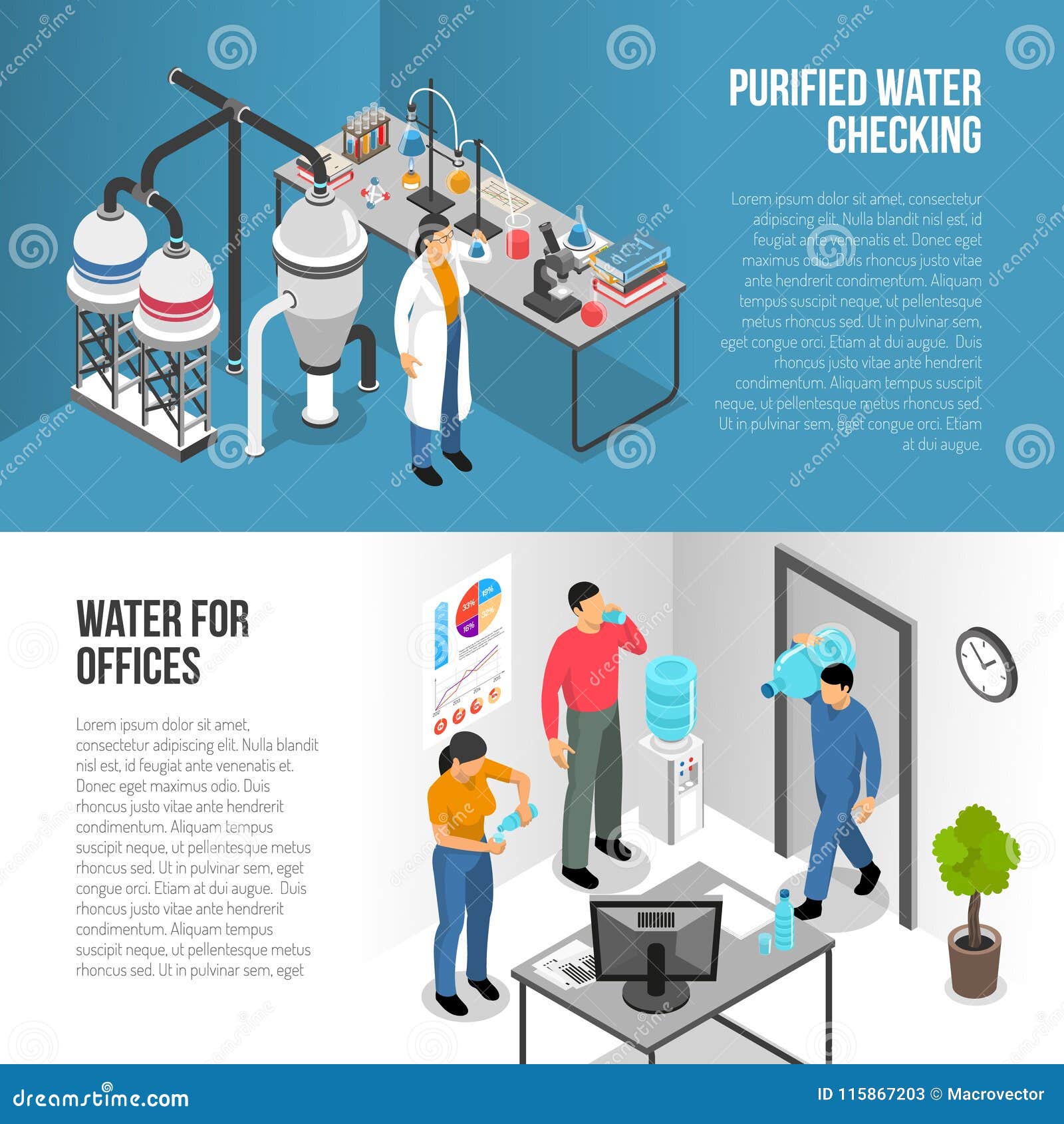 Water Purification Banners Cartoon Vector | CartoonDealer.com #115867203