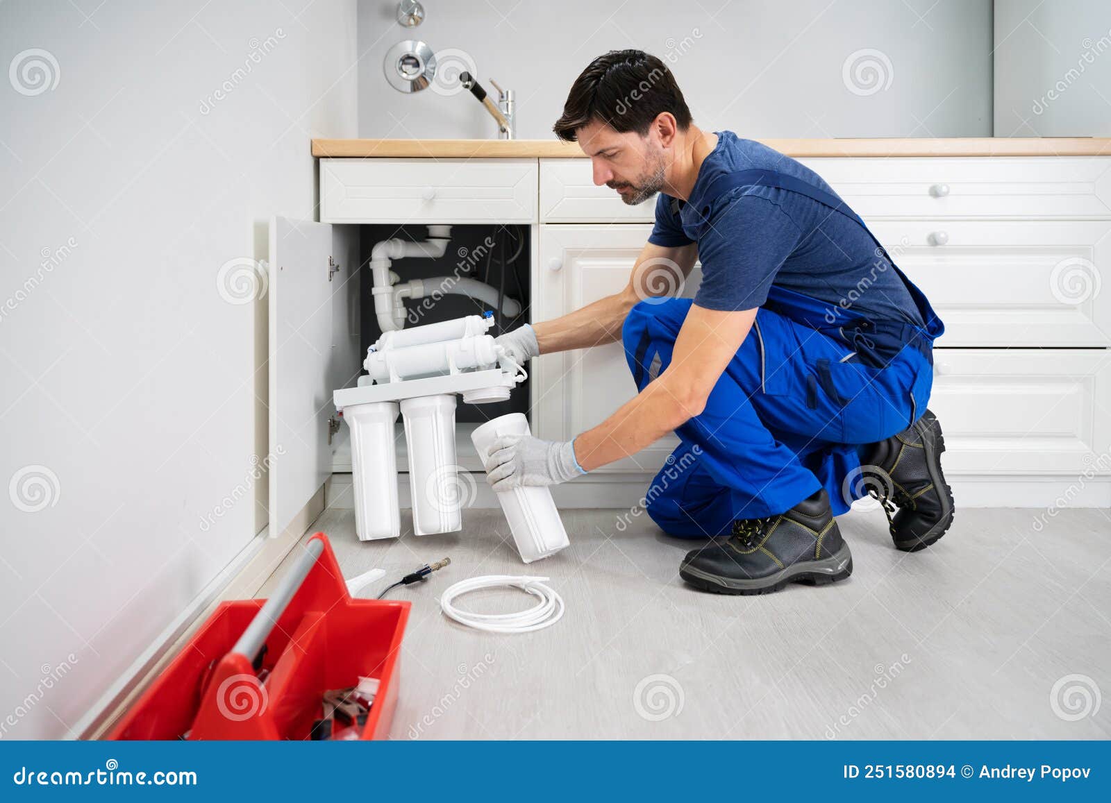 Water Purification Filter Install Stock Photo - Image of clean, repair ...