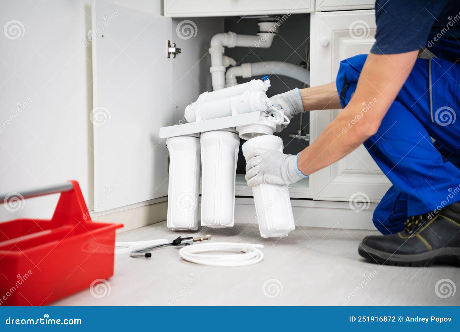 Water Purification Filter Install Stock Photo - Image of purifier ...