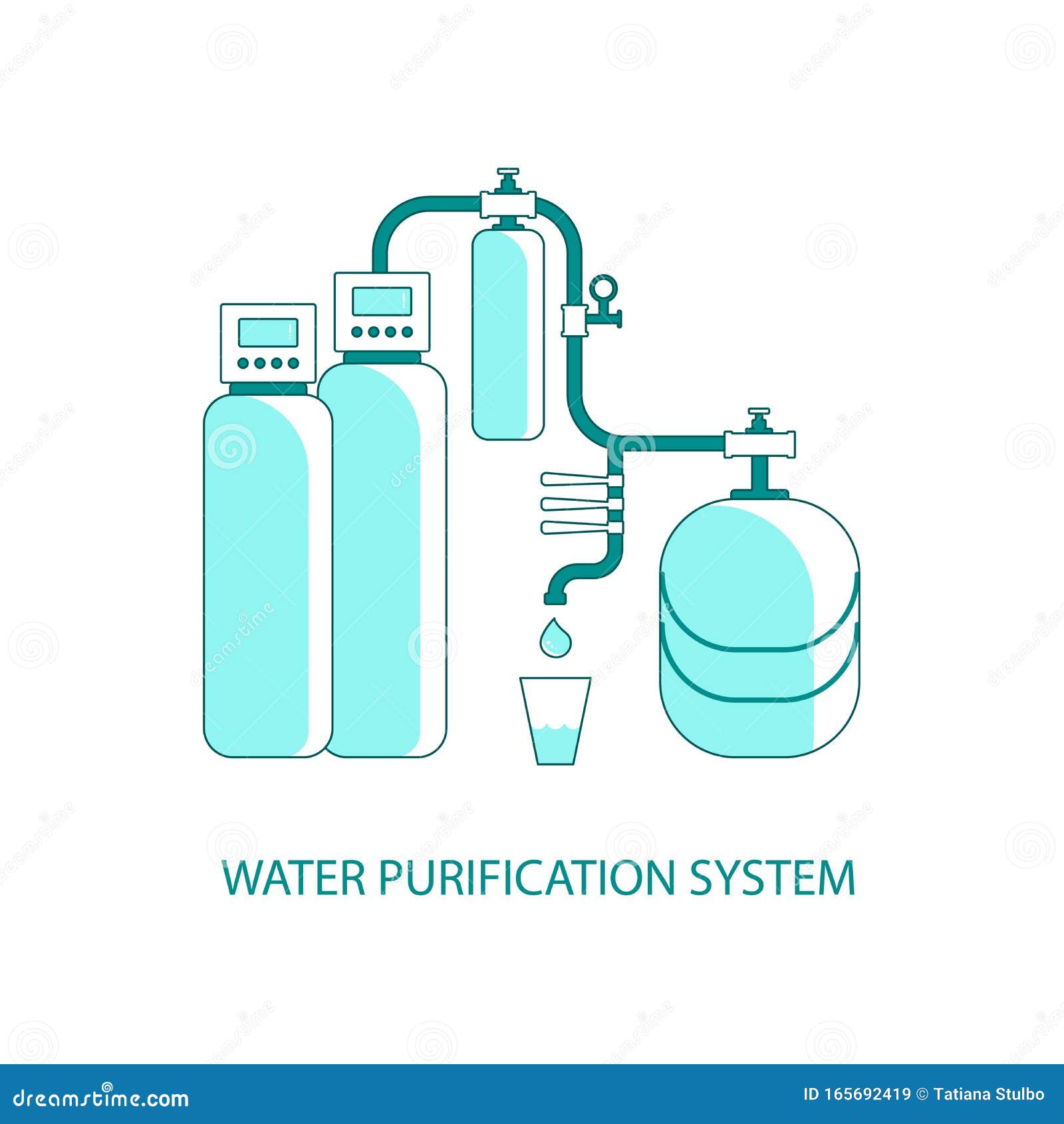 Water purification system stock vector. Illustration of natural - 165692419