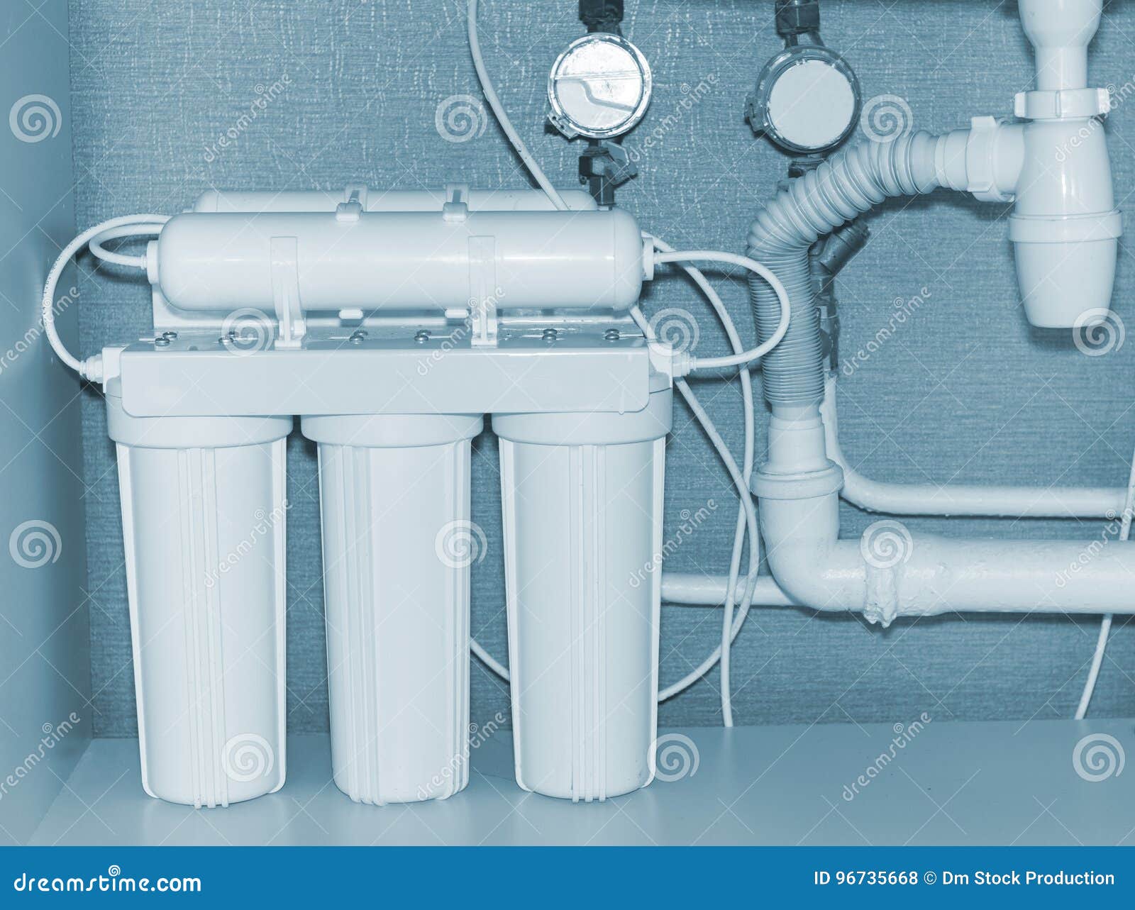 Water purification system. stock photo. Image of container - 96735668
