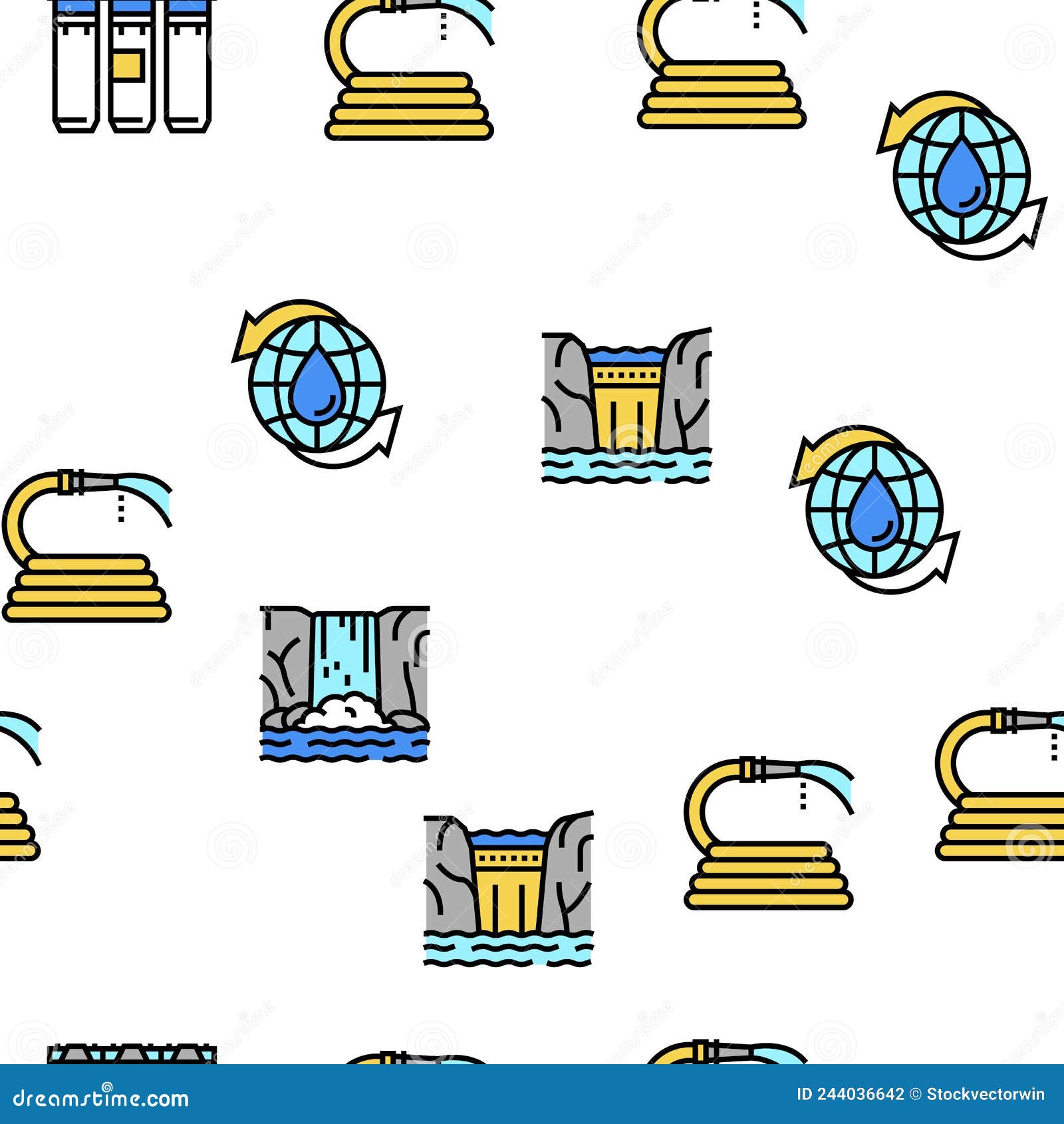 Water Purification Vector Seamless Pattern Stock Vector - Illustration ...