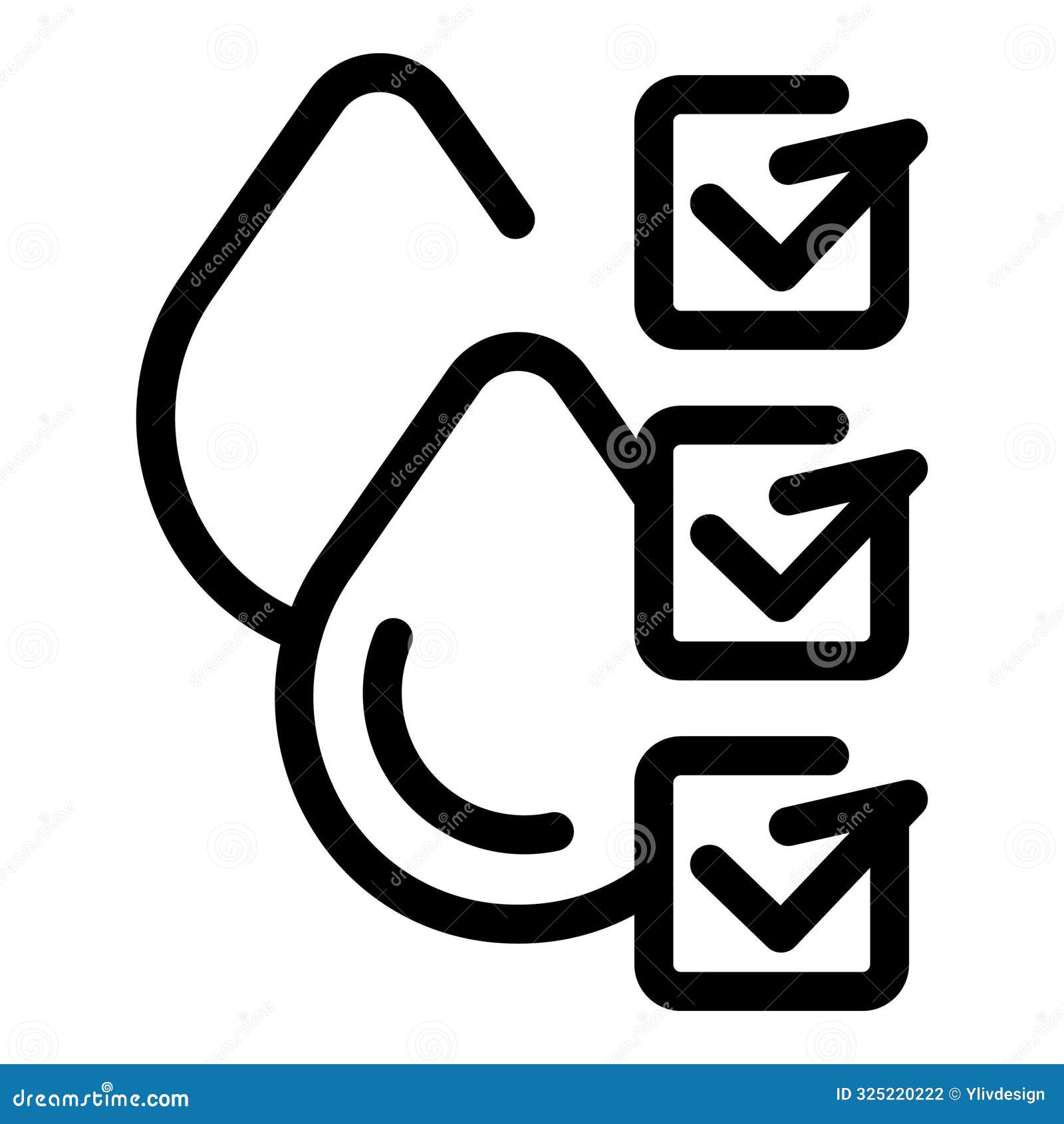 Water Purity Test Checking Cleanliness With Checkmark Symbol Icon ...