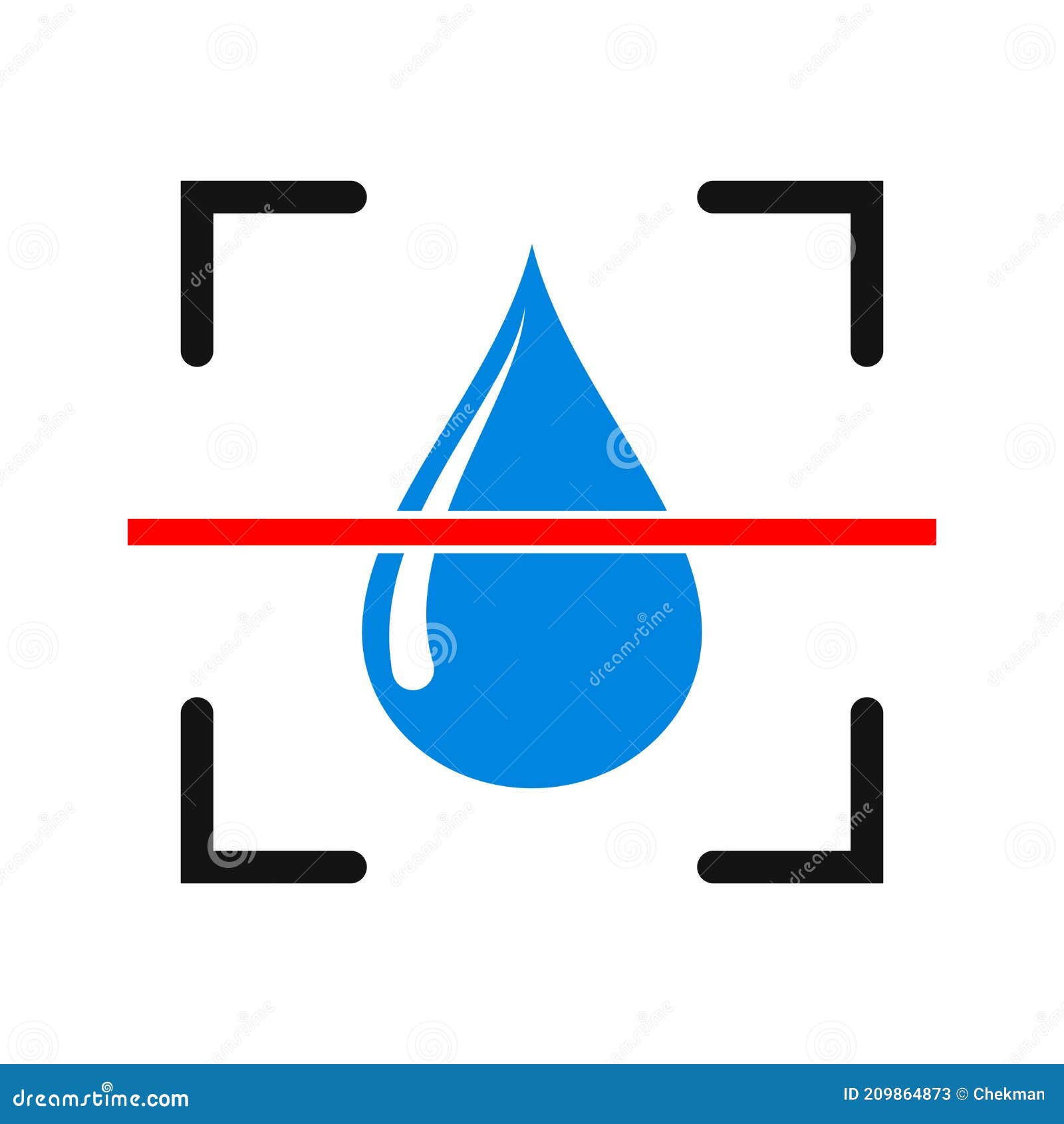 Water Quality Test Concept. Water Scan Icon. Vector Illustration Stock ...