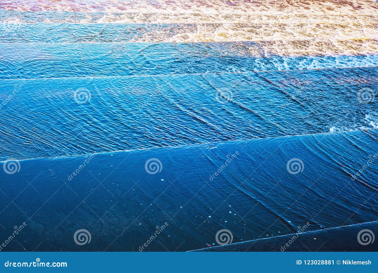 The Water, Quietly Flowing through the Flat Sill of the Dam Stock Image ...