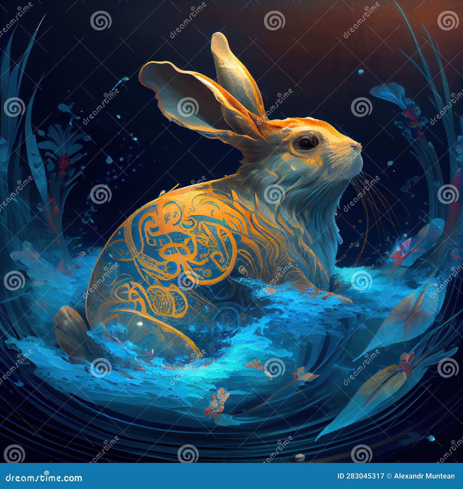 Water Rabbit, Symbol of Chinese New Year 2023, Stock Illustration ...