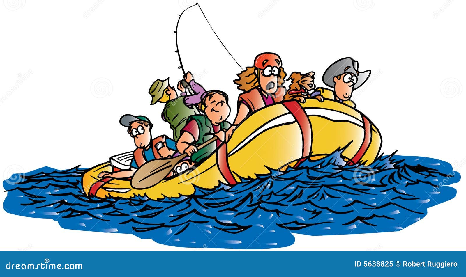 Water rafting stock vector. Illustration of river, yellow - 5638825