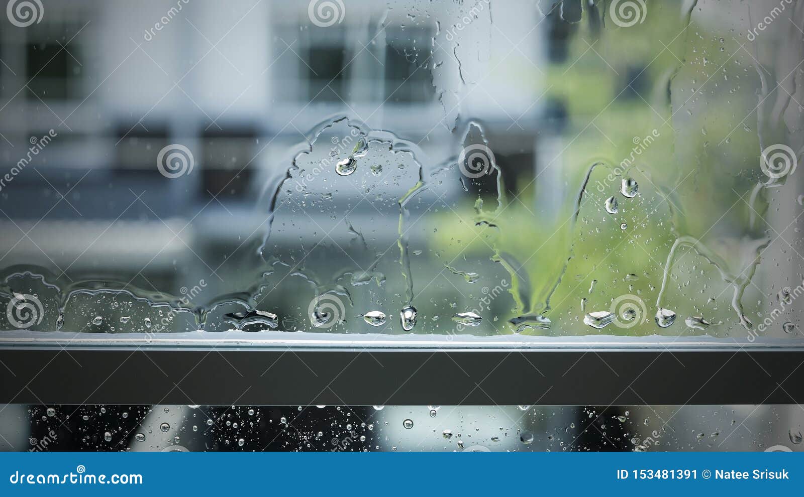 Water Rain Drop on the Window at Home Stock Image - Image of glass ...