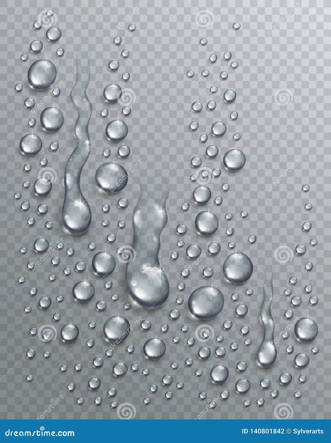 Water Rain Drops or Condensation in Shower Realistic Transparent 3d ...