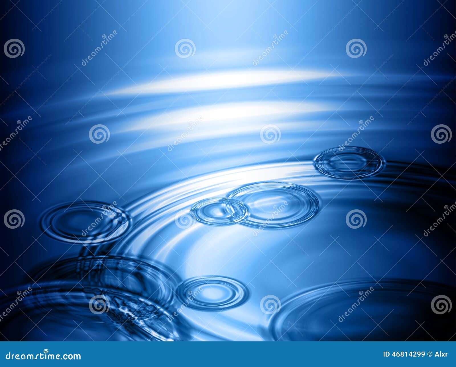 Water Rain Ripple Wave Radial Blue Background Stock Vector ...
