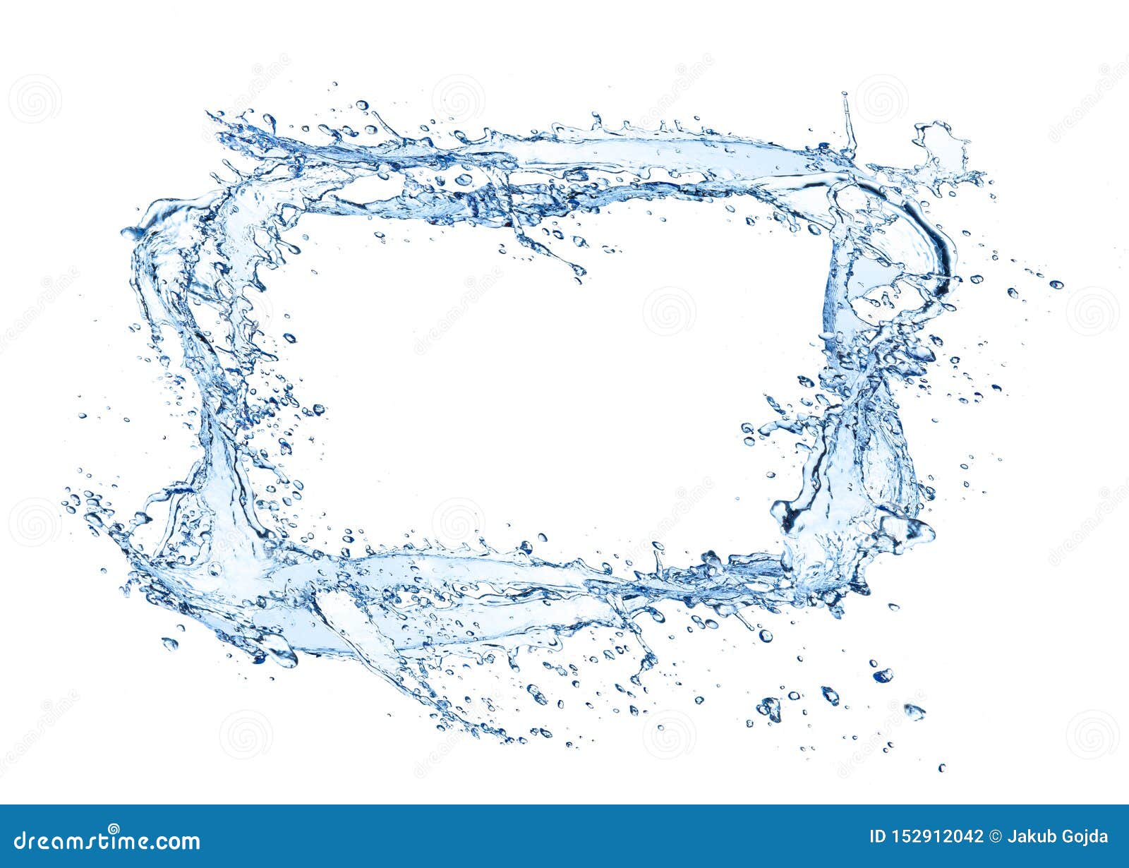 Water Rectangle Splash Isolated on White Background Stock Photo - Image ...