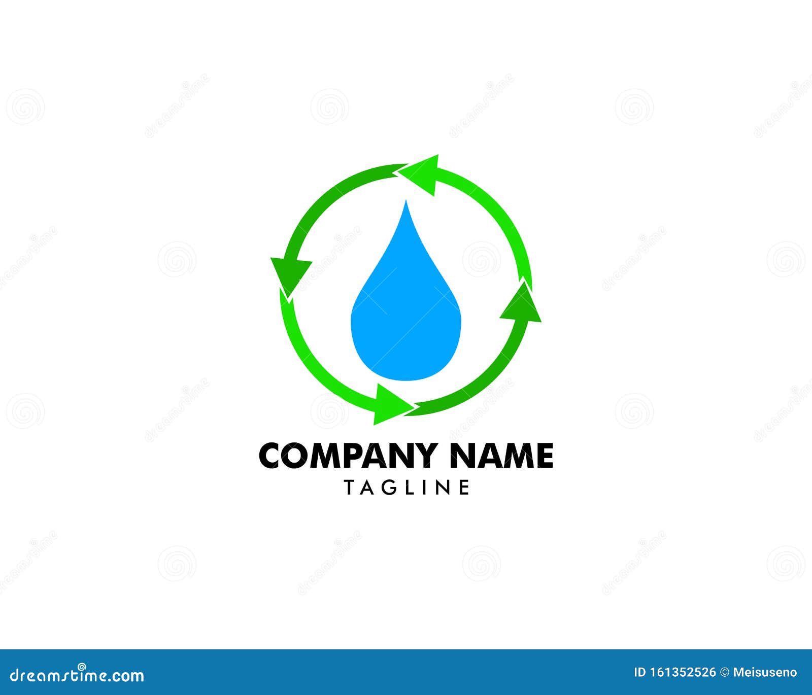 Water Recycle Logo Design Template Element Stock Vector - Illustration ...