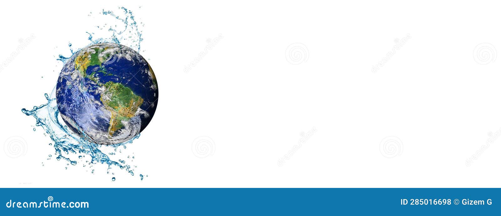 Water Recycling on Earth Concept, Header or Banner Design. Elements of ...