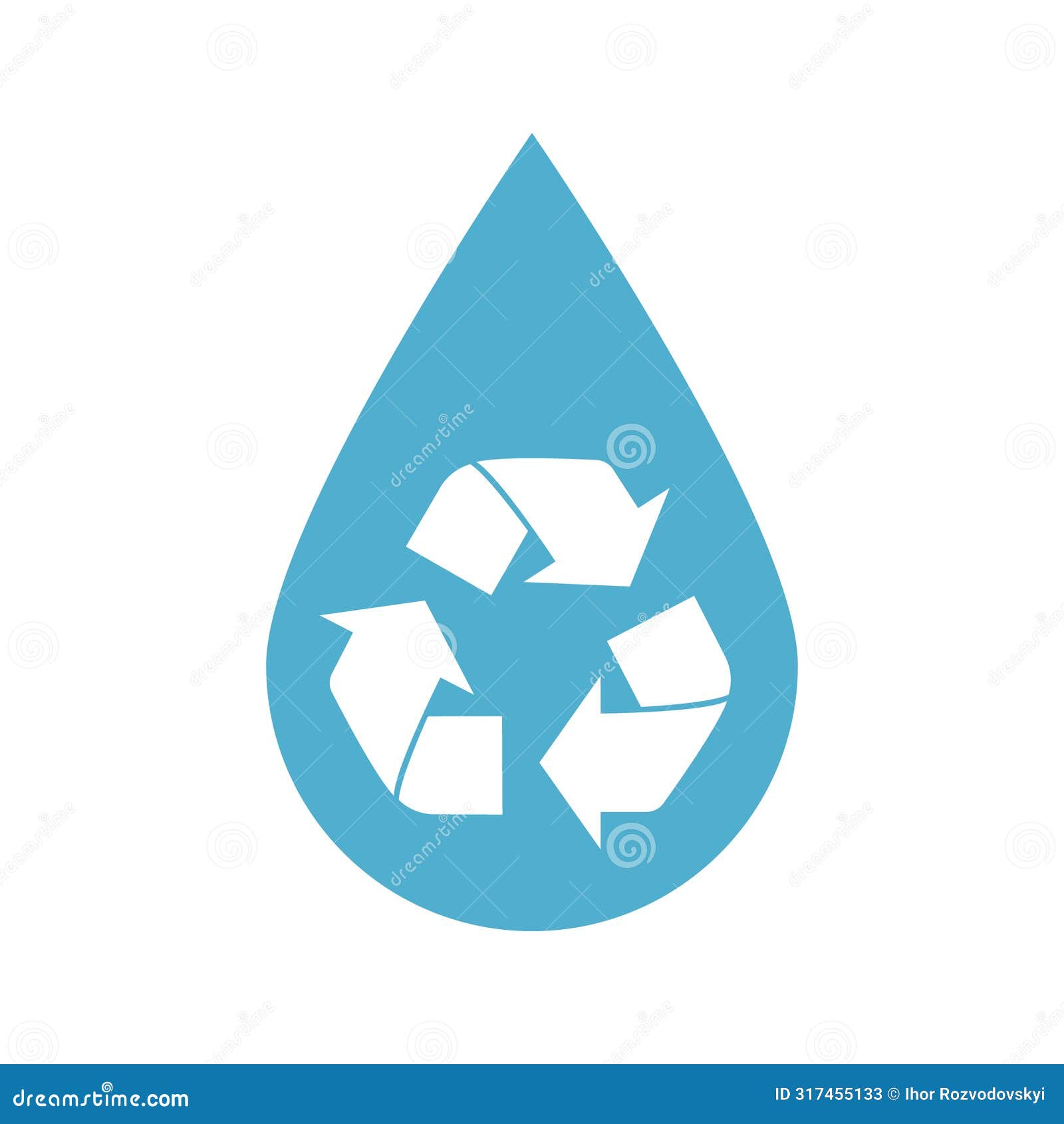 Water Recycling Icon on White Background Stock Illustration ...