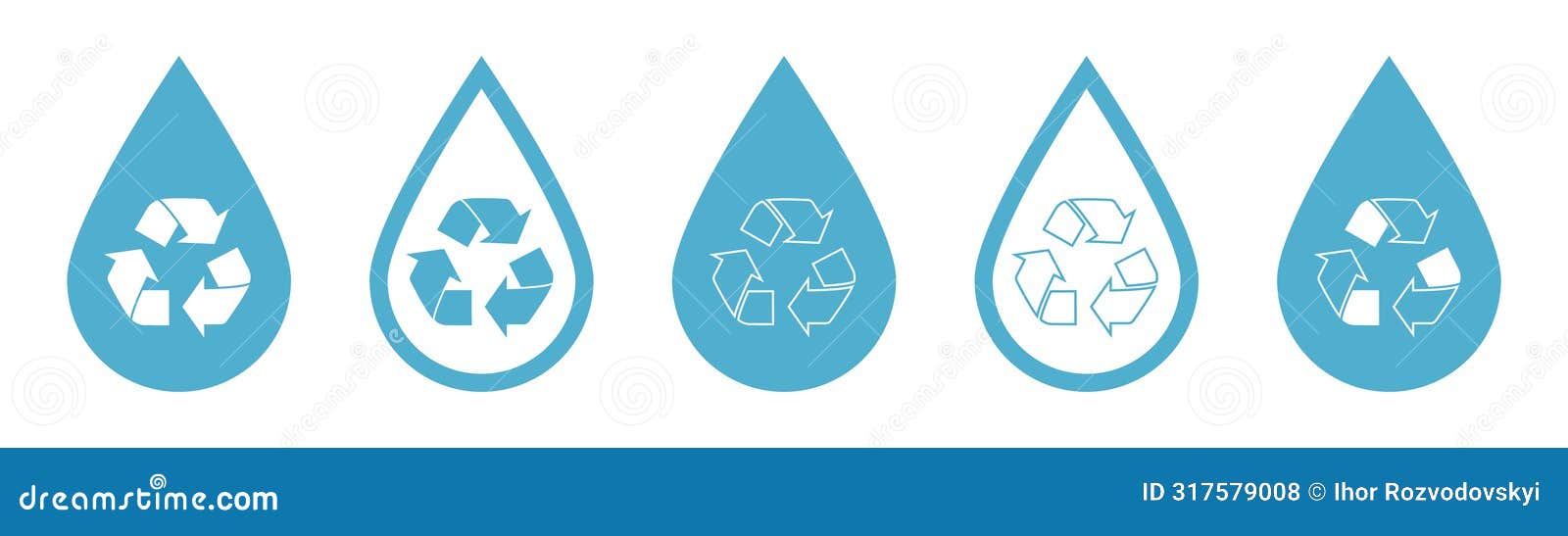 Water Recycling Icon on White Background. Stock Vector - Illustration ...