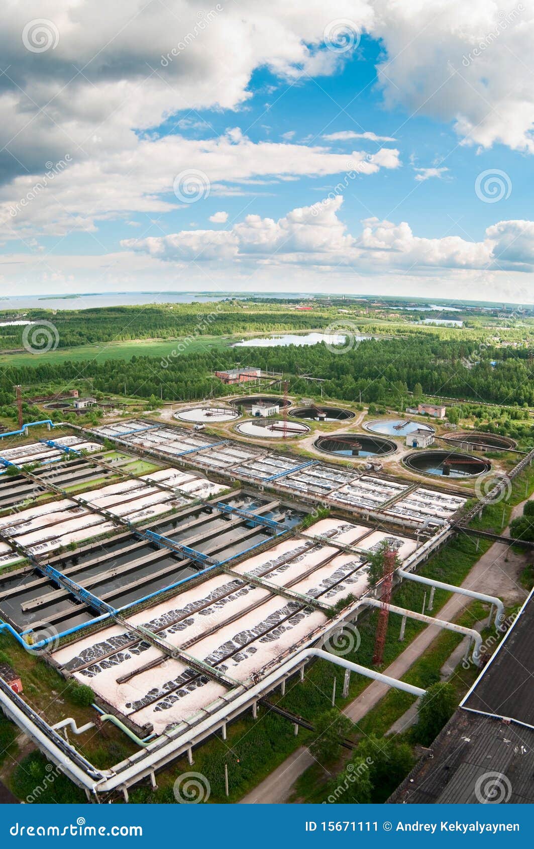 Water Recycling Sewage Station Stock Image - Image of pool, area: 15671111
