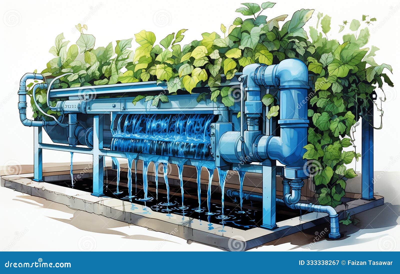 Water Recycling System White Backdrop -Generative Ai Stock Illustration ...