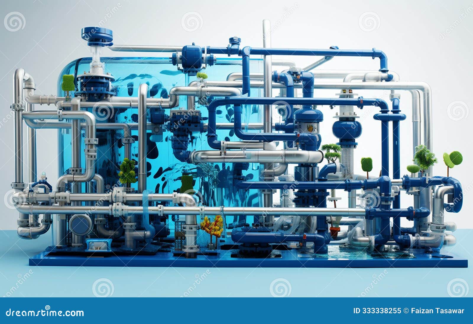 Water Recycling System White Background -Generative Ai Stock ...