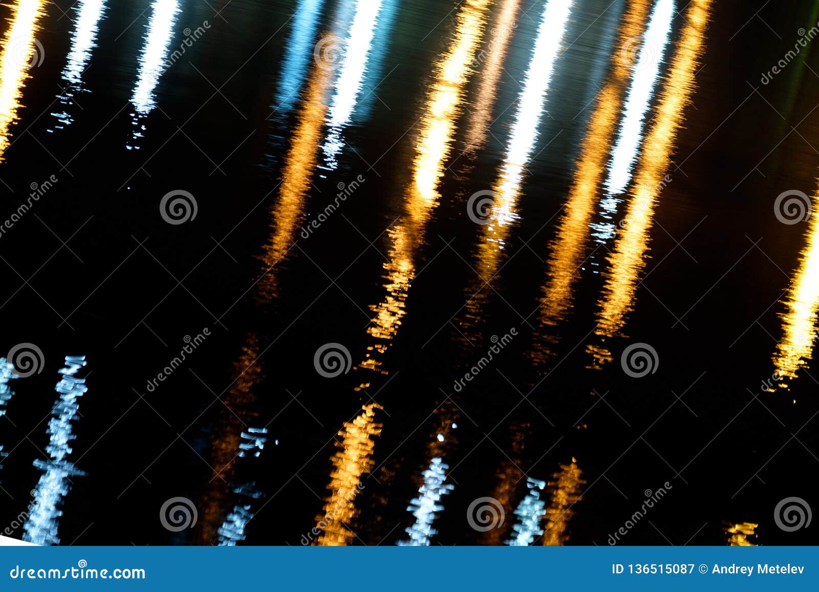In Water Reflection Light Strips from Lanterns Stock Image - Image of ...