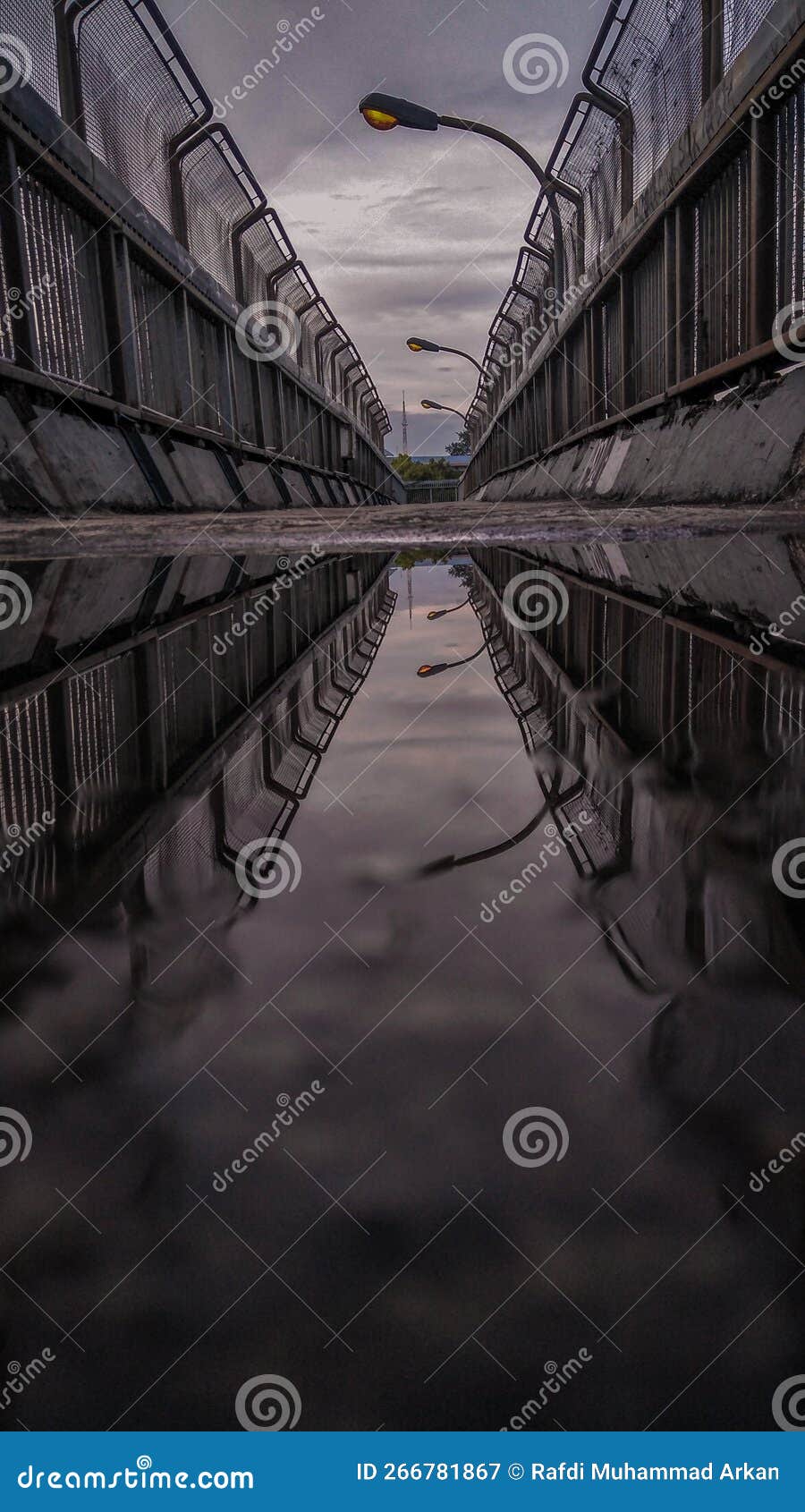 Water Reflection after Rain during the Sunset Stock Image - Image of ...