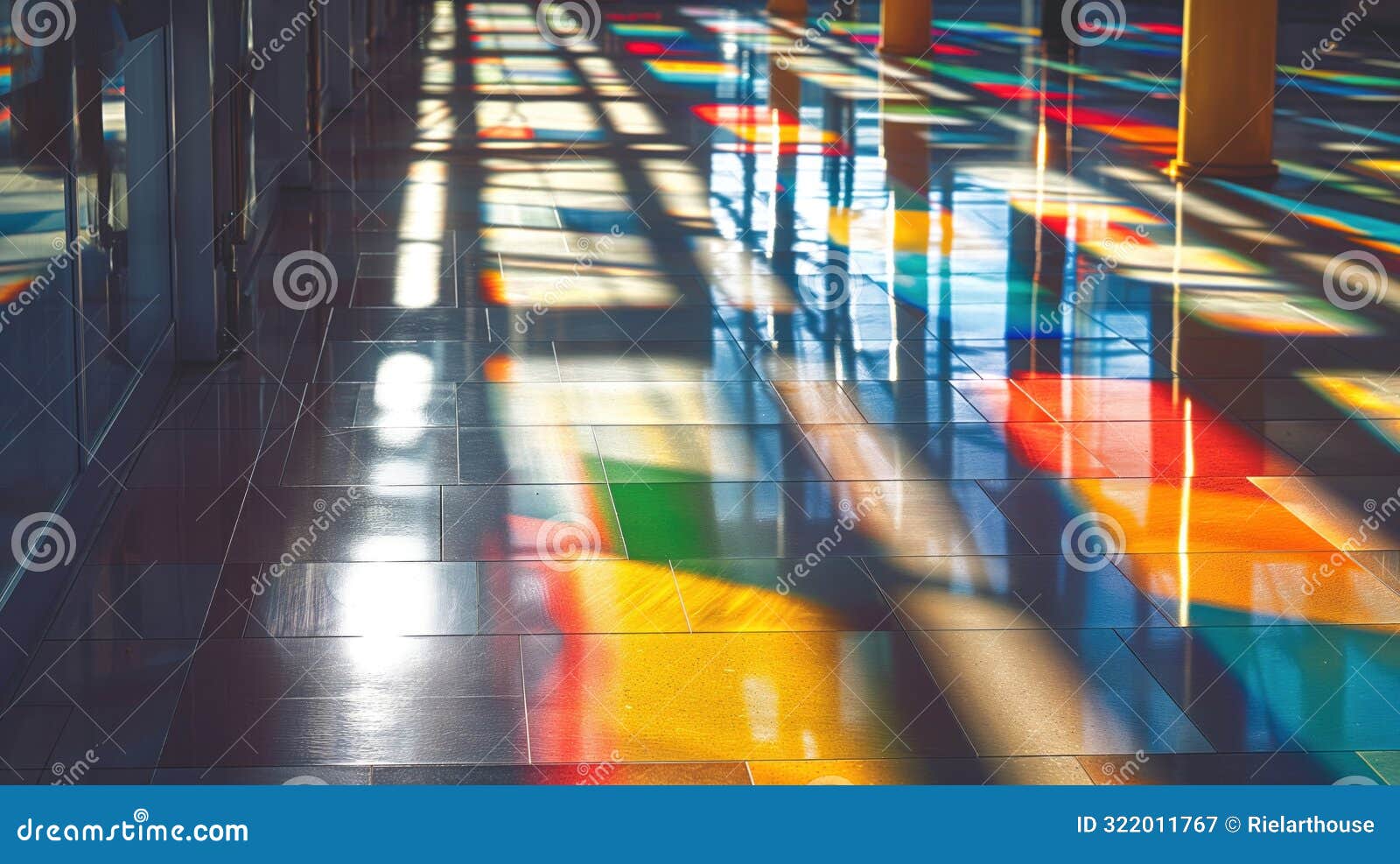 Water Reflection on the Street Stock Illustration - Illustration of ...