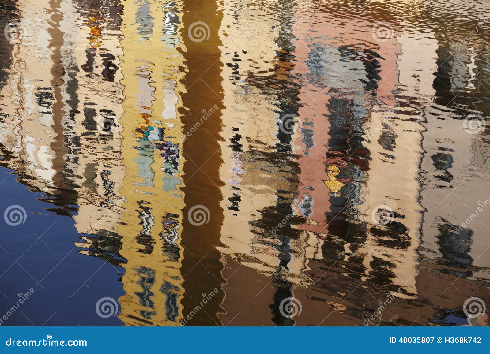 Water Reflections of Colorful Houses. Stock Image - Image of buildings ...