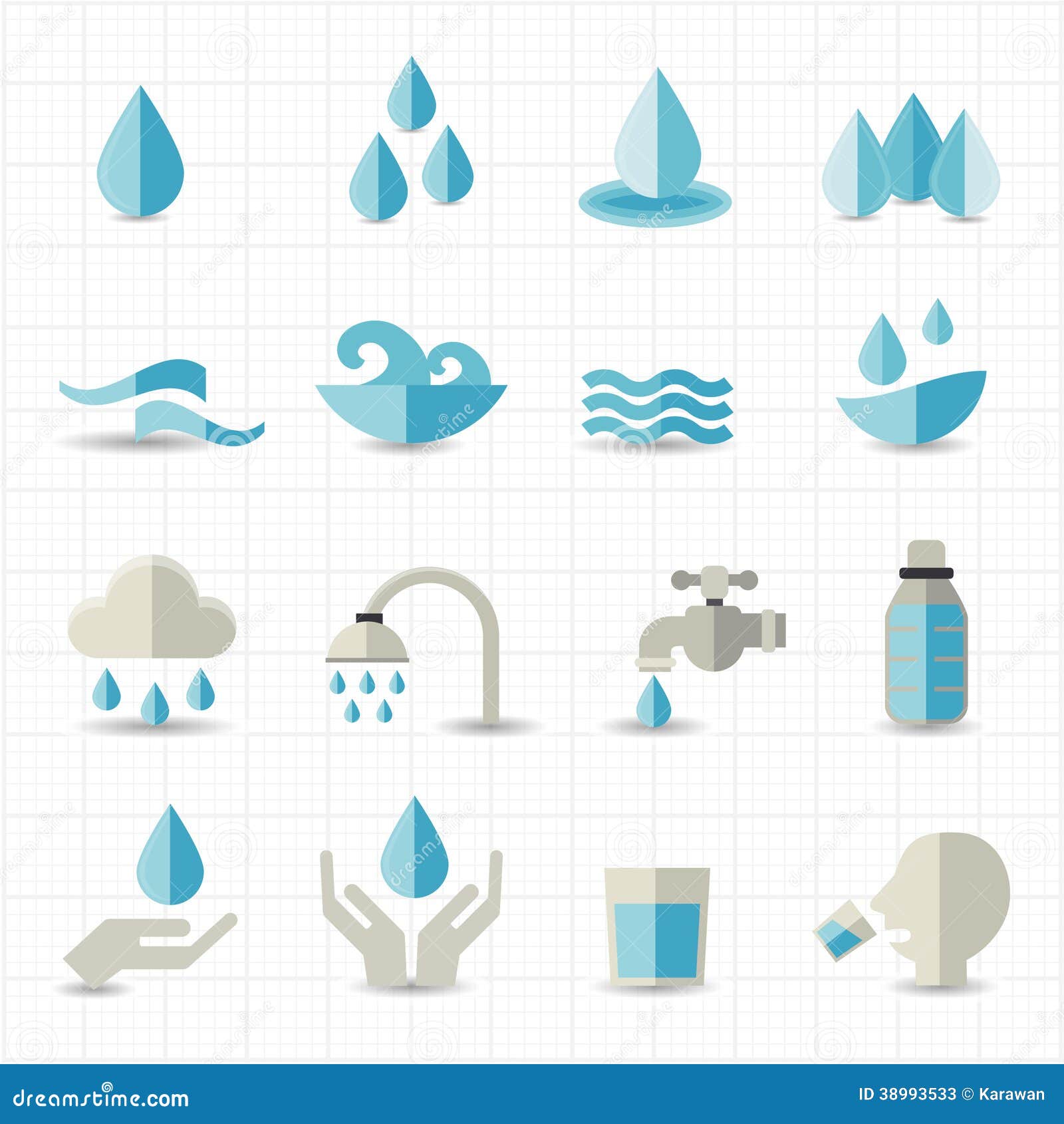 Water related icons stock vector. Illustration of clean - 38993533