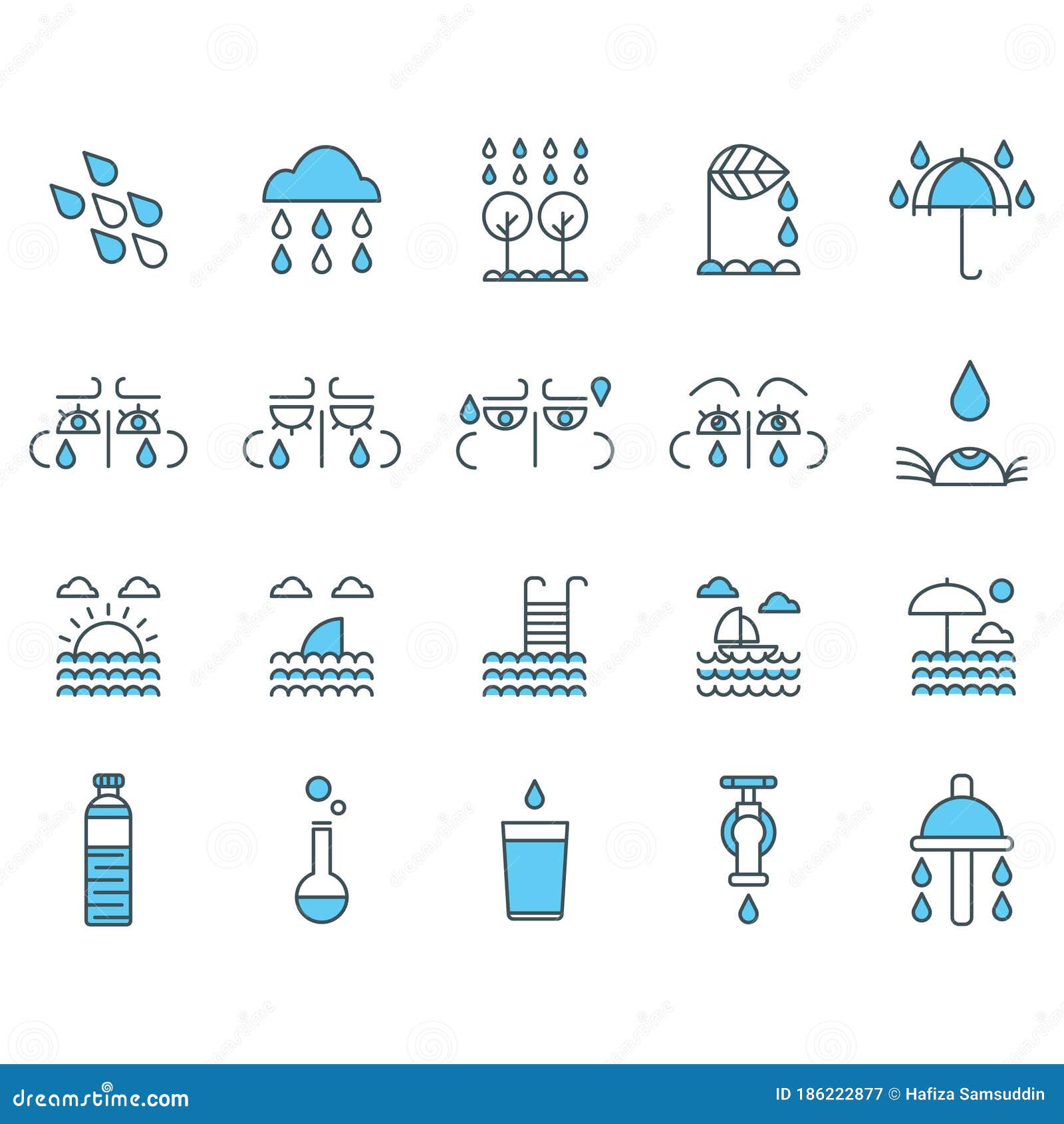 Water Related Icons Set. Vector Illustration Decorative Design Stock ...