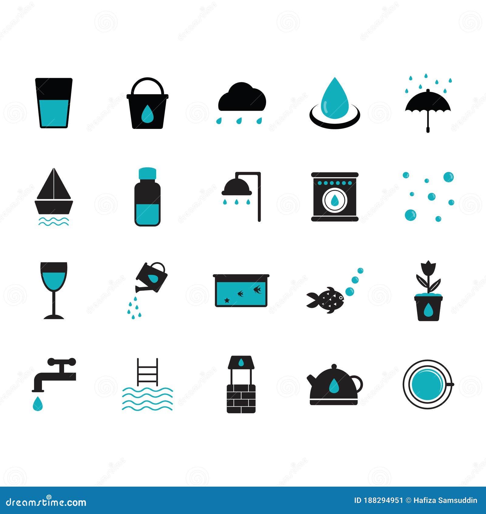 Water Related Icons Set. Vector Illustration Decorative Design Stock ...