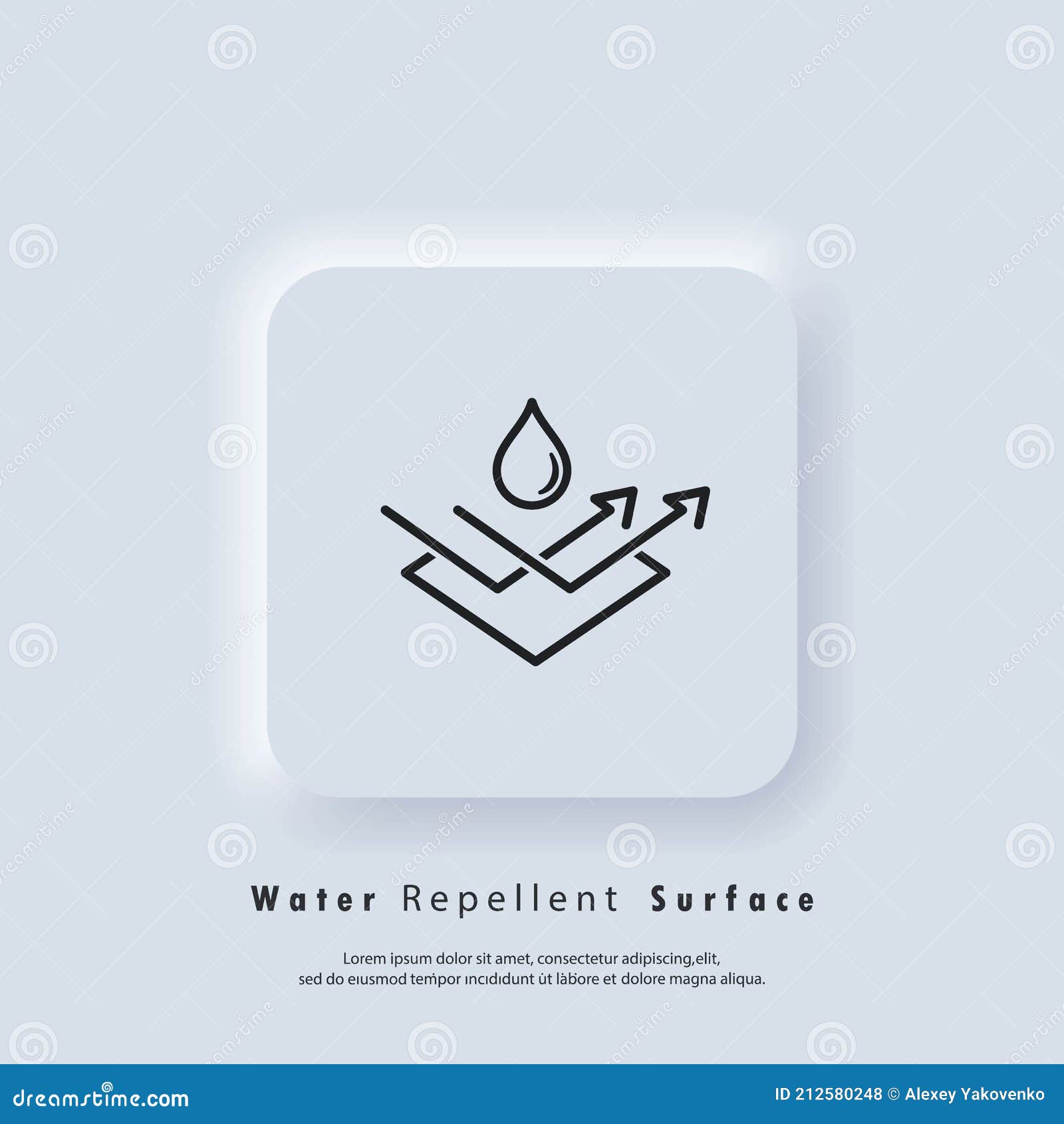 Water Repellent Surface Icon. Waterproof Icon, Hydrophobic Symbol ...
