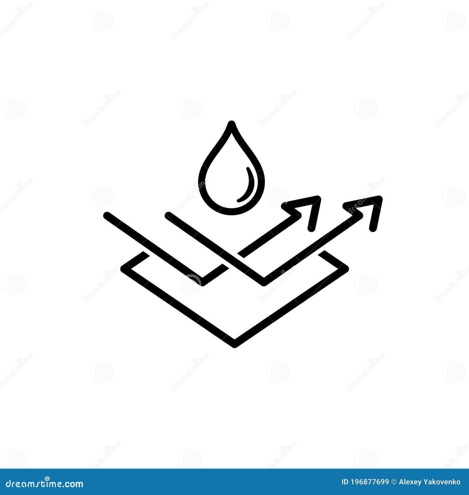 Water Repellent Surface Icon. Waterproof Icon, Hydrophobic Symbol ...