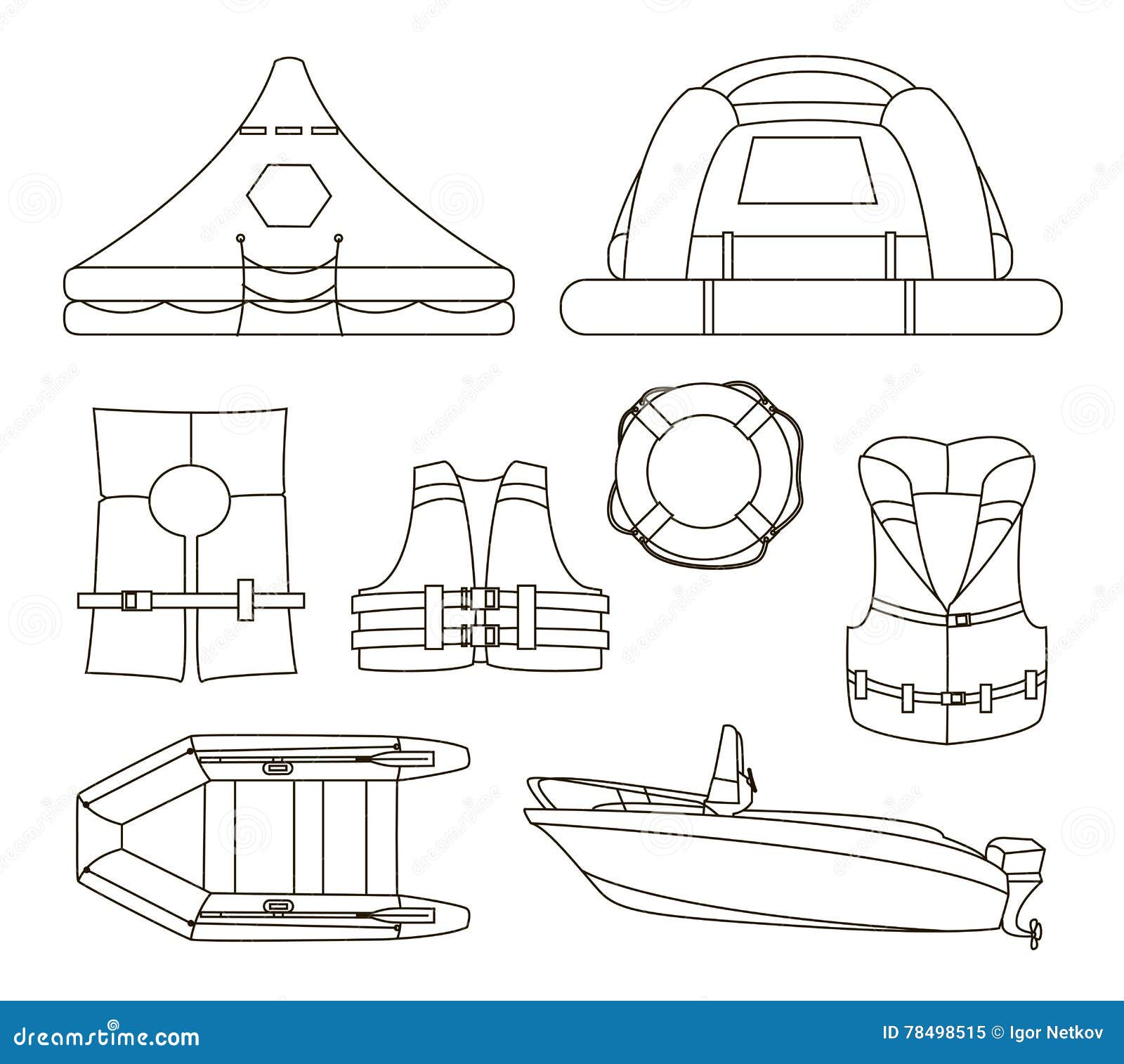 Water rescue set stock vector. Illustration of pool, blue - 78498515