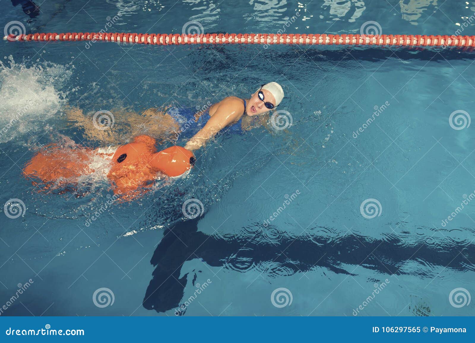 Water Rescue Training Trainer and Training Dummy in a Pool Stock Image ...