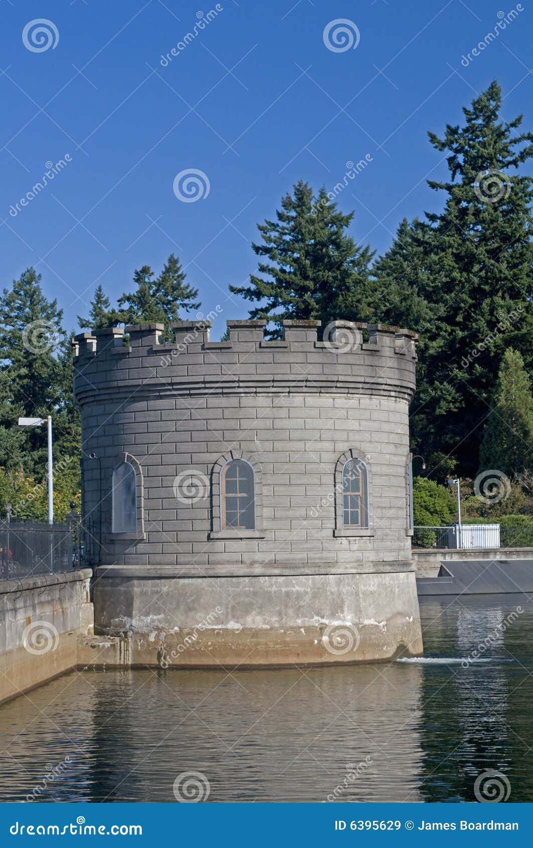 Water reservoir building stock image. Image of forest - 6395629