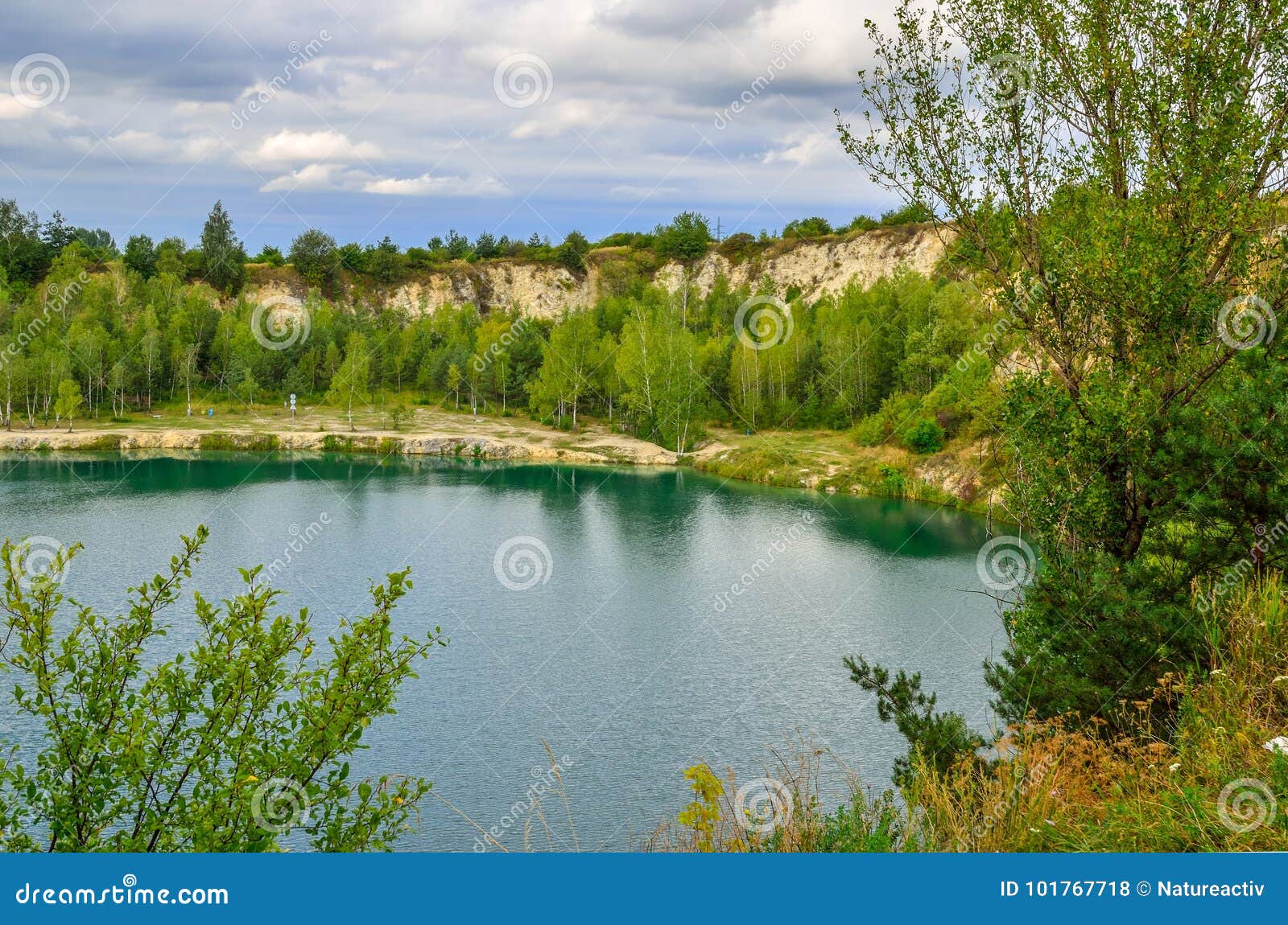 Beautiful Quarry with Water. Stock Photo - Image of scene, reservoir ...