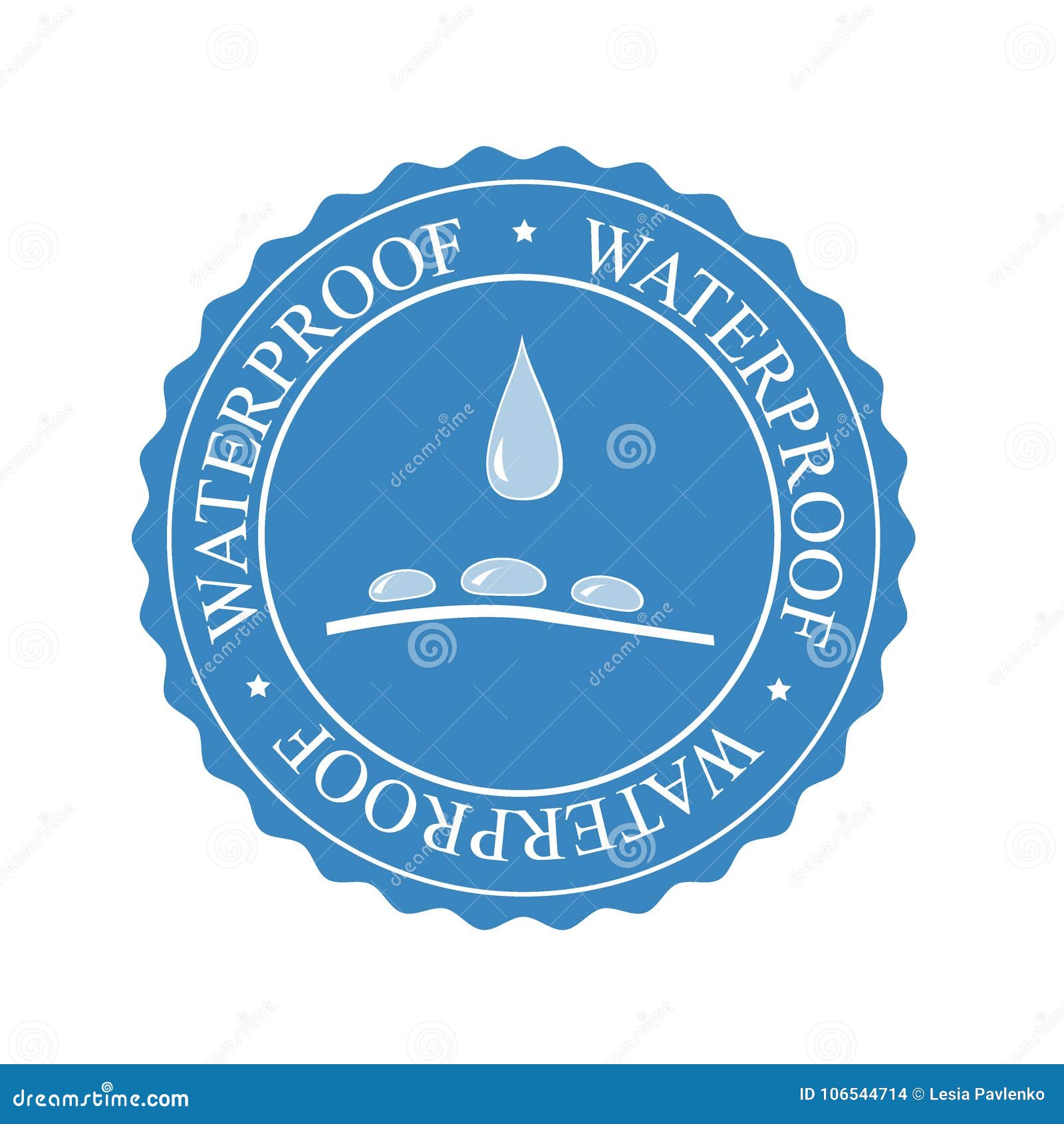 Water Resistant And Proof Logo , Icon . Blue Version Vector ...