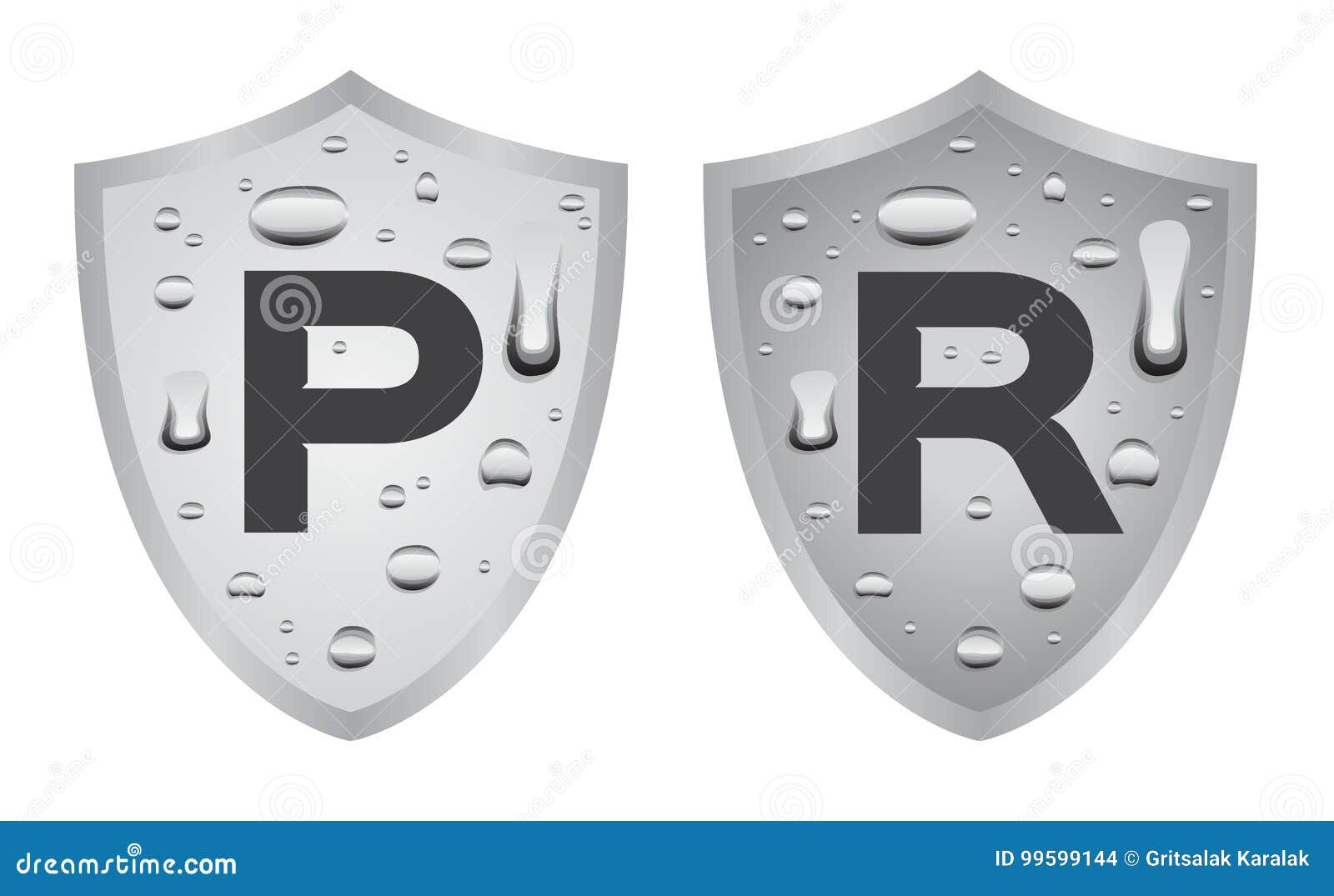 Water Resistant And Proof Logo , Icon . Blue Version Vector ...