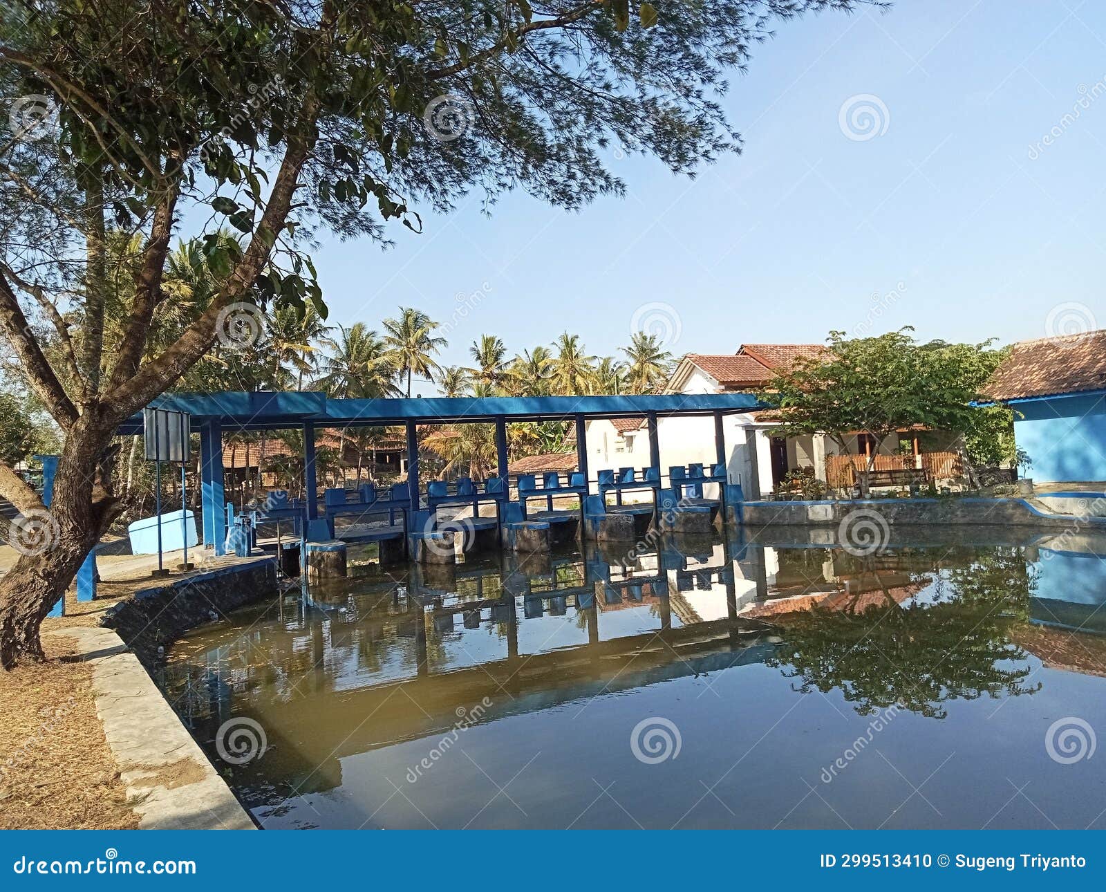 A Water Retention Dam that is almost Overflowing Stock Photo - Image of ...