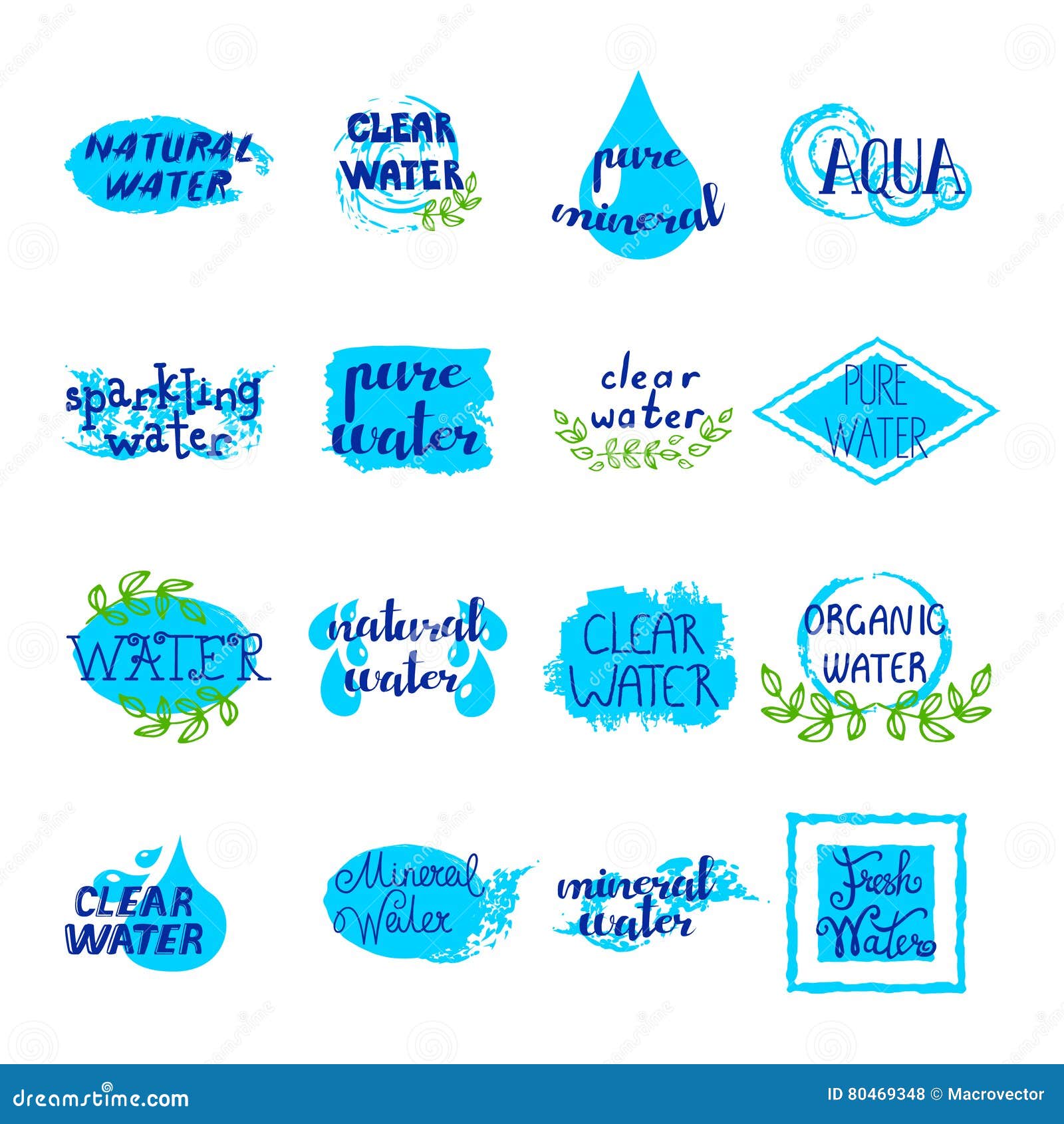 Water Retro Labels Set stock vector. Illustration of healthy - 80469348