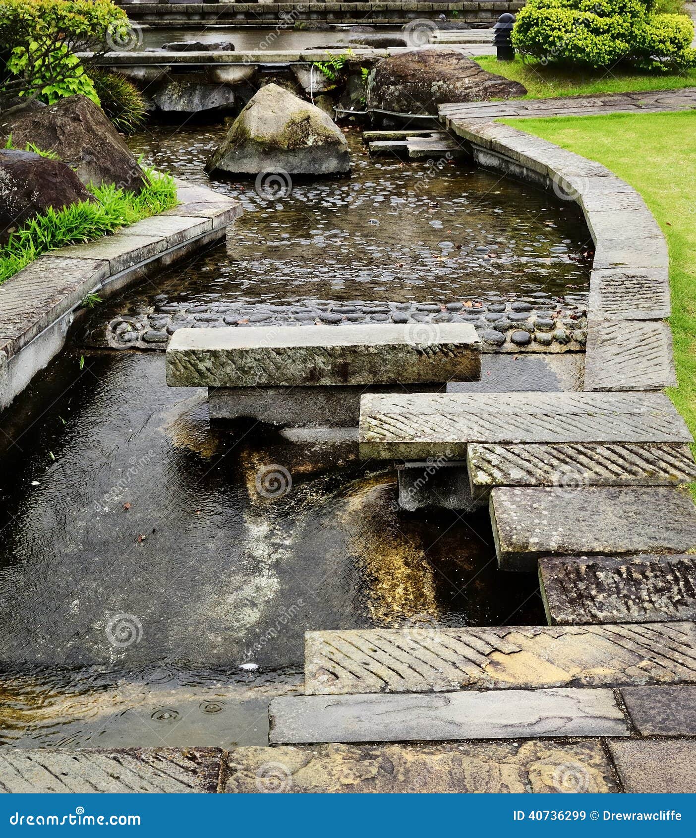 Water Rill stock image. Image of curved, shrub, pavement - 40736299