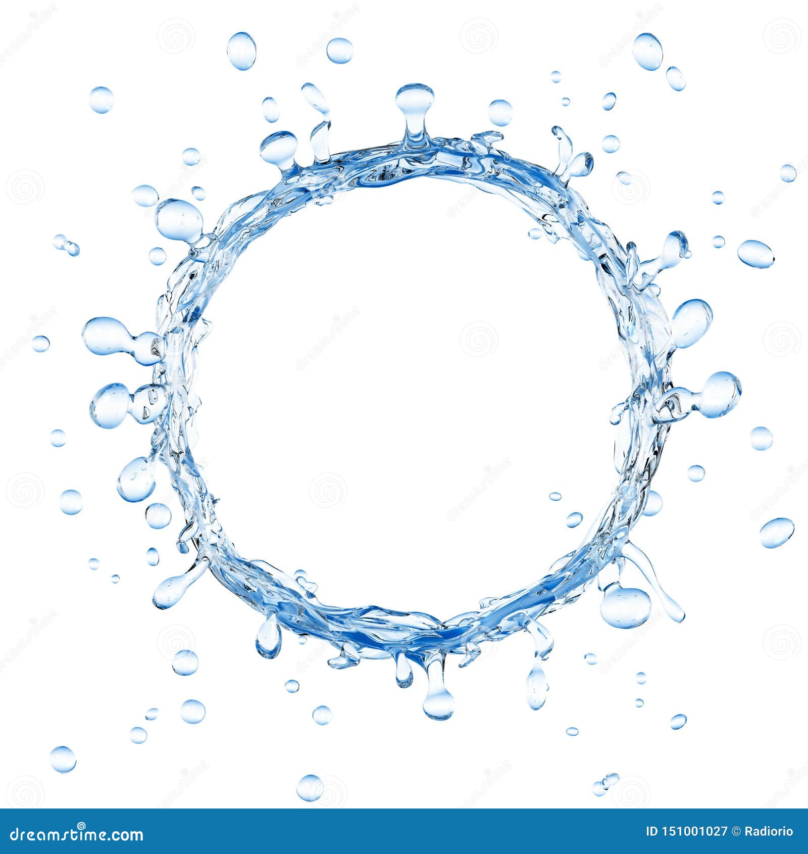 Water Ring and Splashing Water Droplets Stock Illustration ...