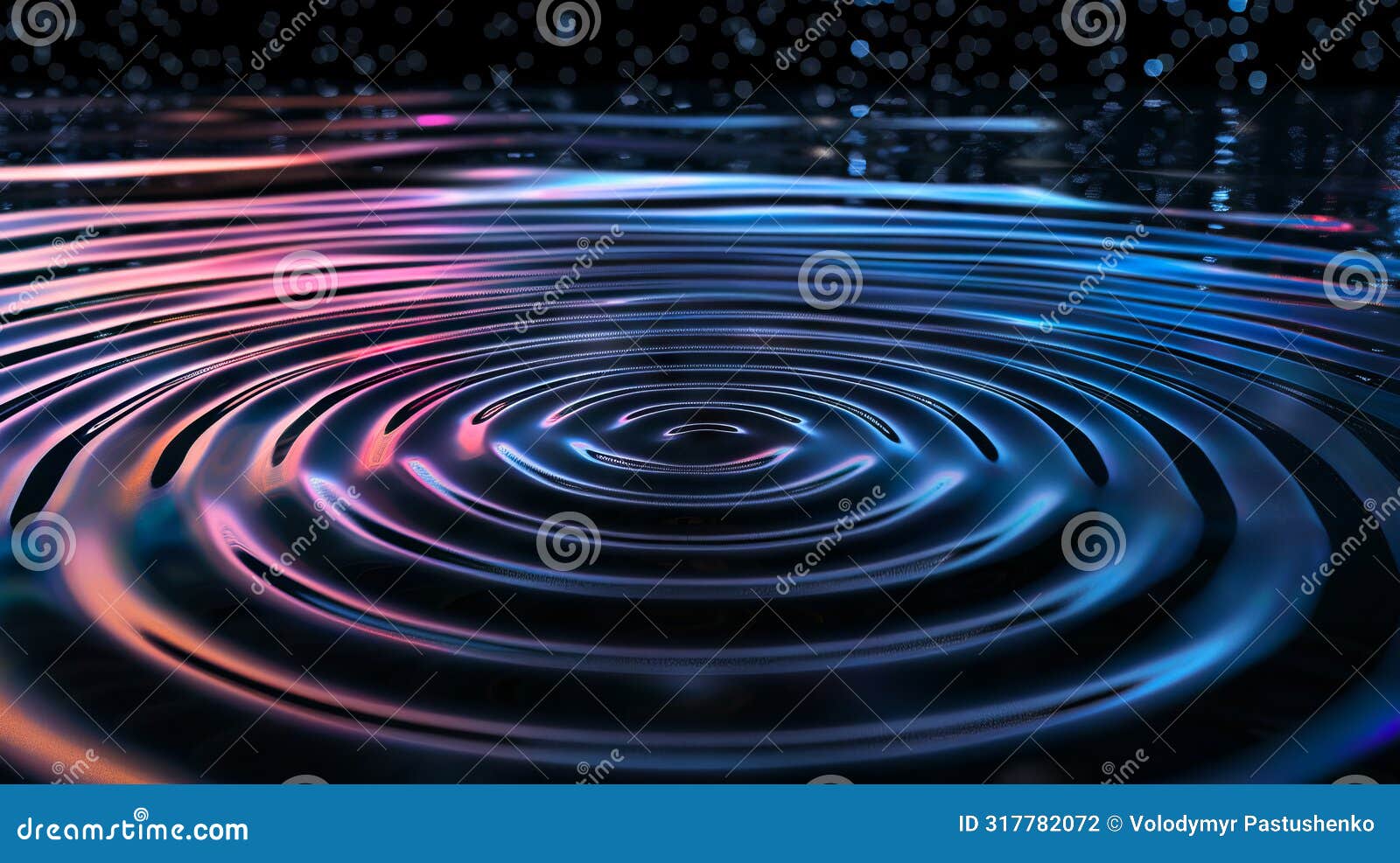 A Water Ripple with a Blue and Purple Color Stock Photo - Image of spin ...