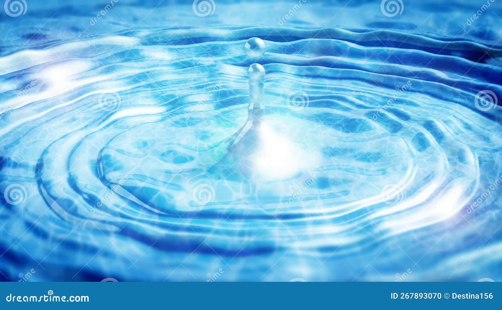 Water Ripple with a Drop. 3D Illustration Stock Illustration ...